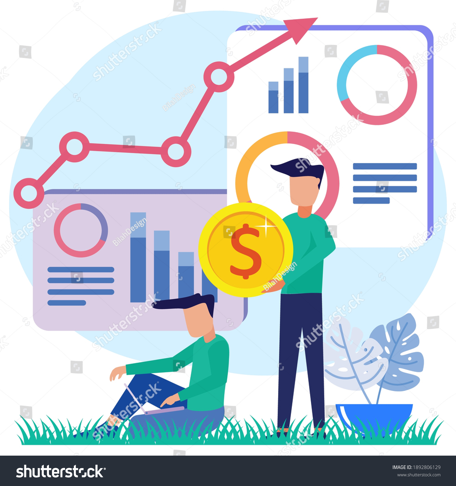 Modern Style Vector Illustration Database Statistical Stock Vector ...