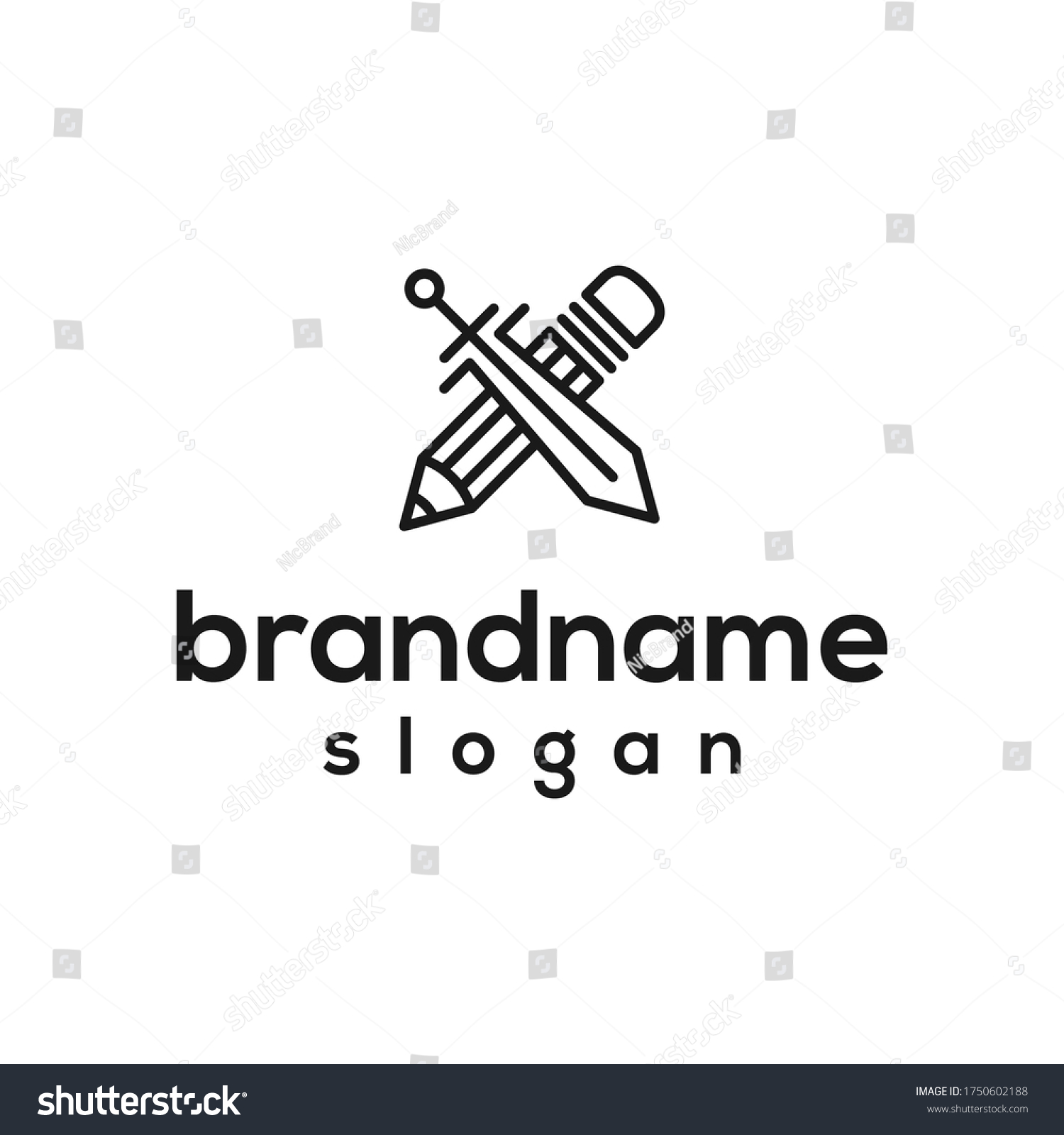 Modern Sword Pen Logo Design Vector: เวกเตอร์สต็อก (ปลอดค่าลิขสิทธิ์ ...