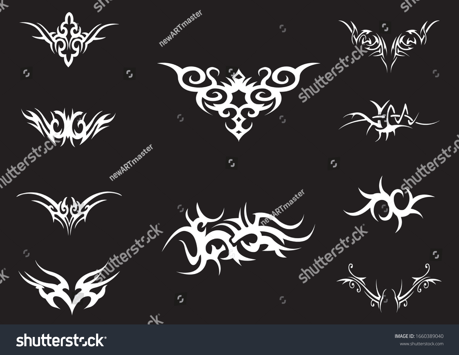 Modern Tattoo Items Men Stock Vector (Royalty Free) 1660389040