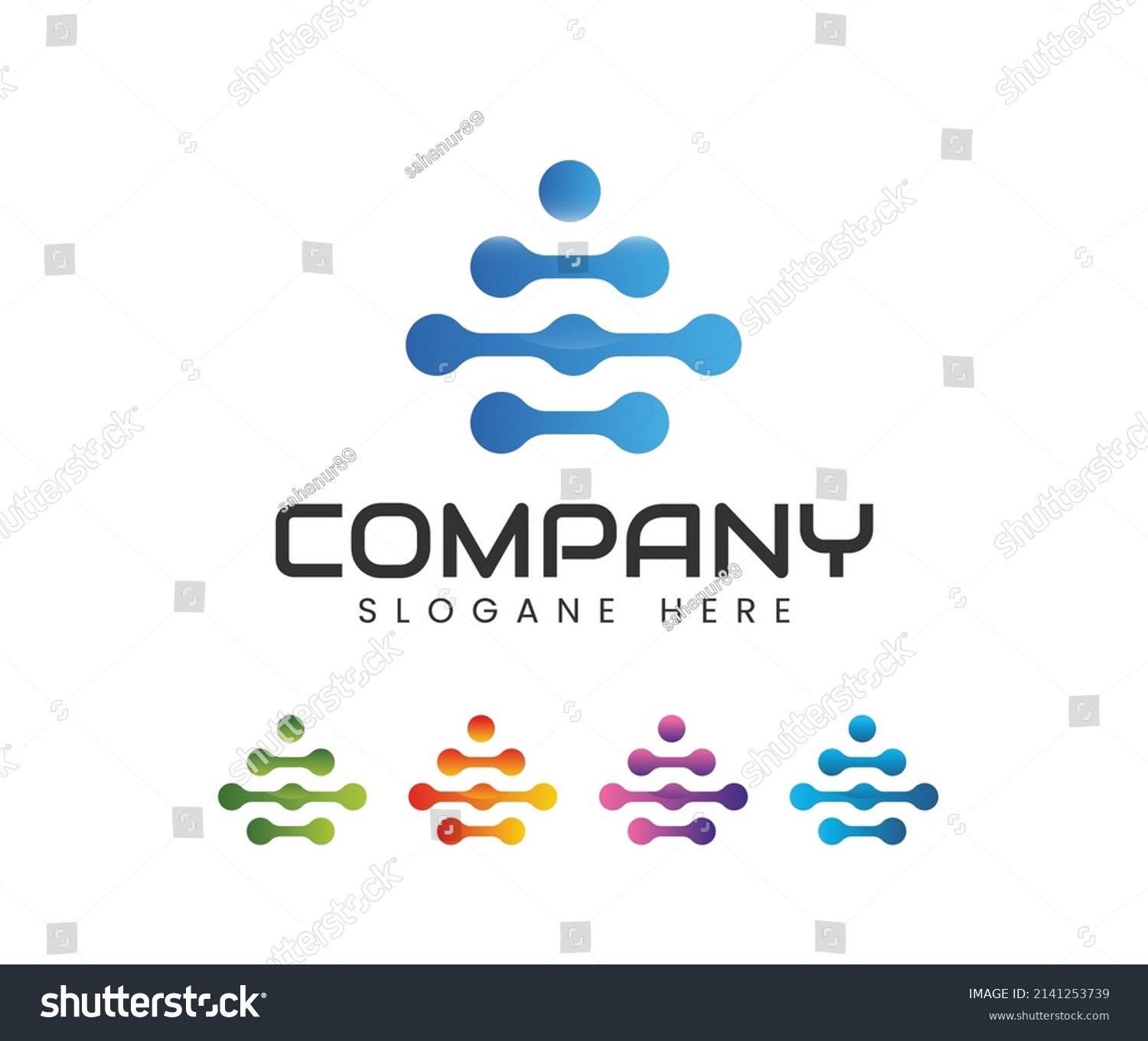 Modern Tech Logo Design Template Stock Vector (Royalty Free) 2141253739 ...
