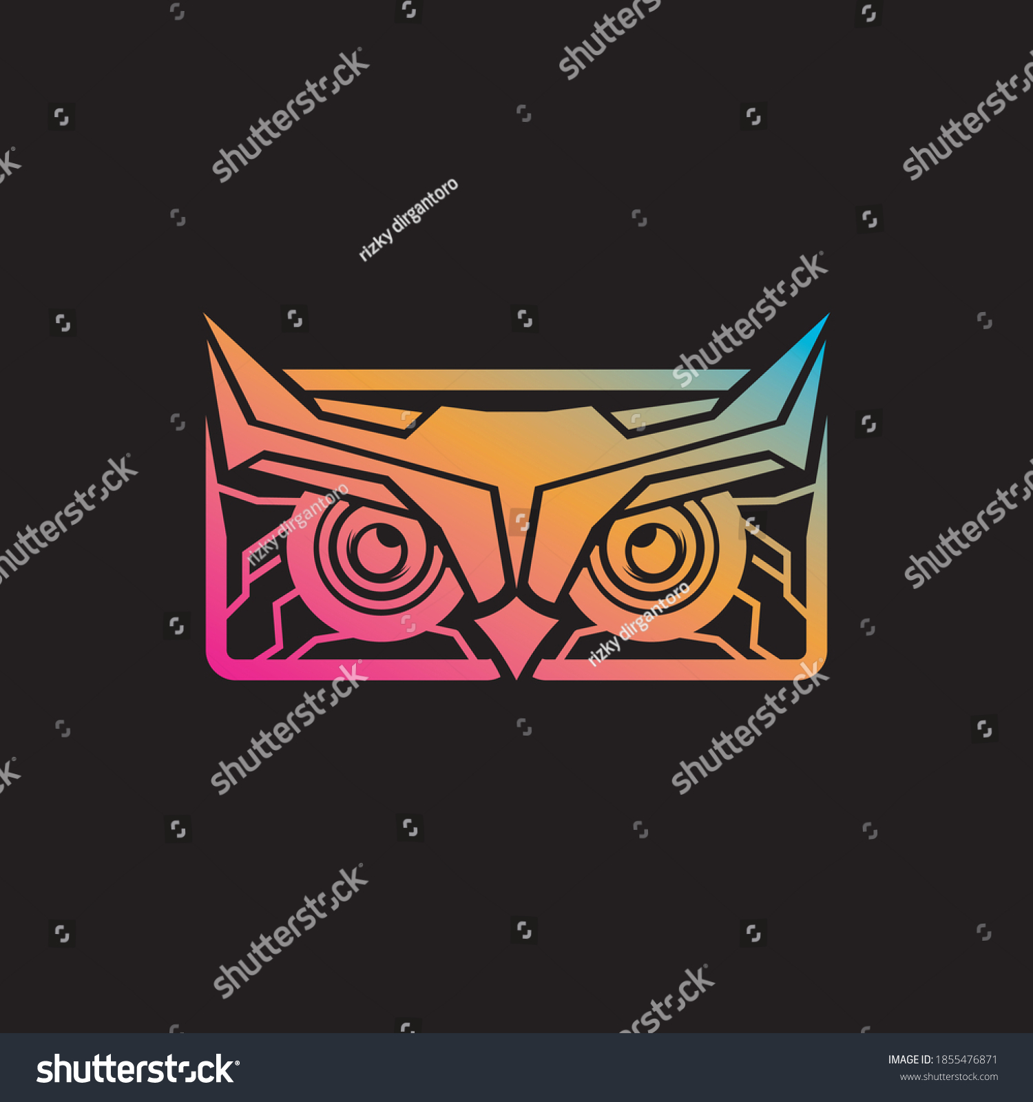 Modern Tech Rainbow Colored Owl Vector Stock Vector (Royalty Free ...