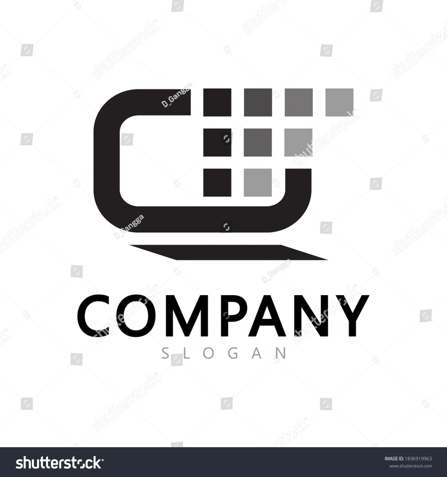 Modern Technology Logo Design Elegant Minimalist Stock Vector (Royalty ...