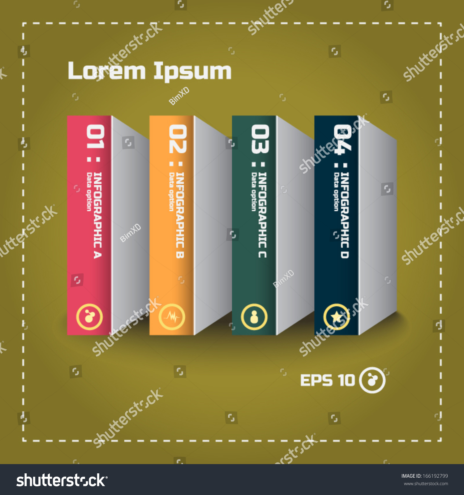 Vektor Stok Modern Template Design Concept Book Stack (Tanpa Royalti ...