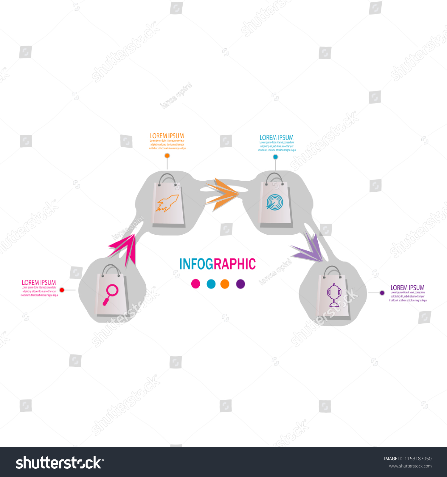 Modern Timeline Infographic Template Element Workflowprocesspresentation Stock Vector Royalty