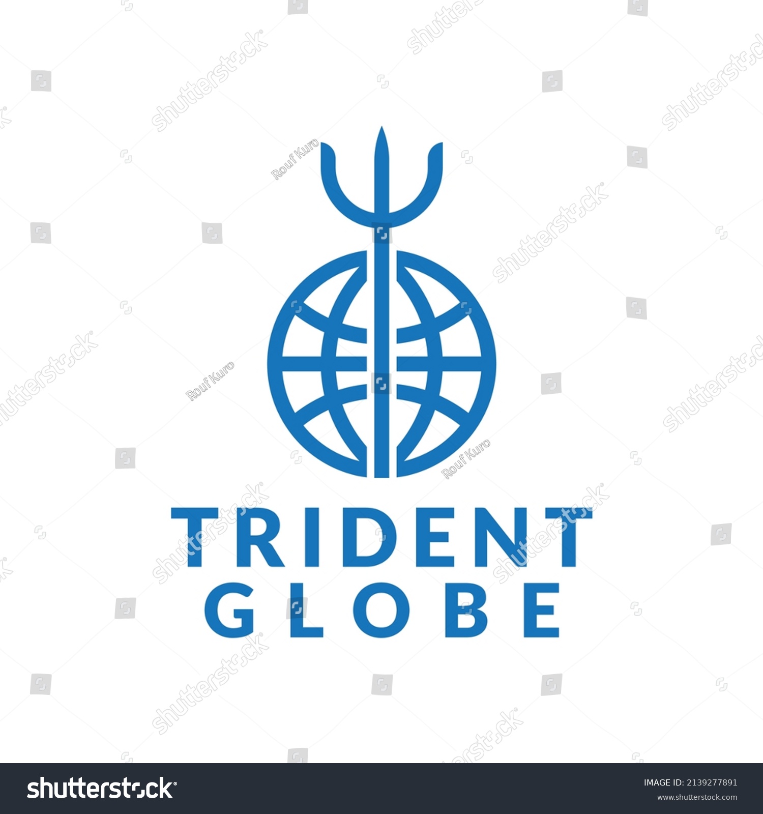 Modern Trident Globe Logo Design Stock Vector (Royalty Free) 2139277891 ...