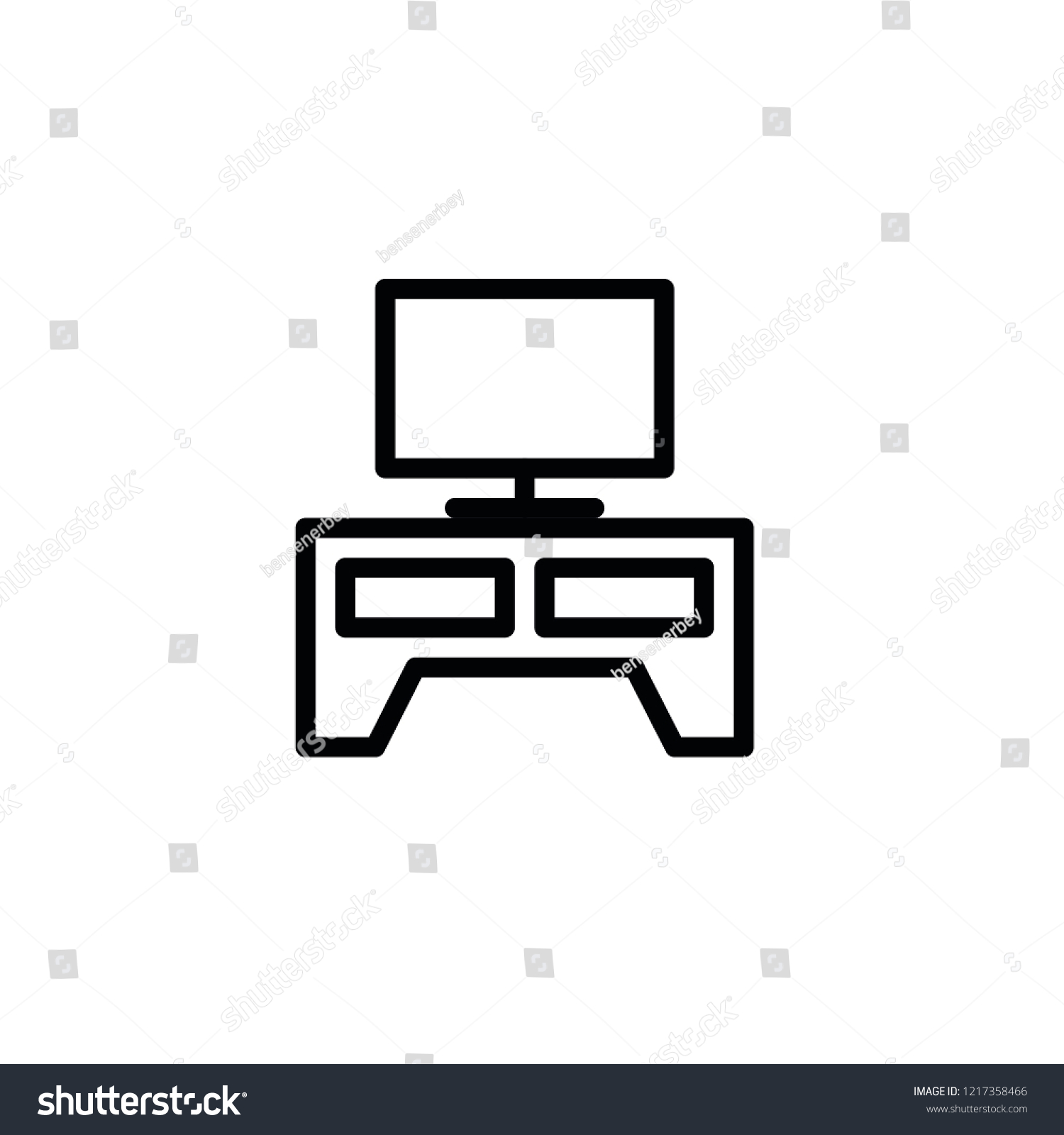 Modern Tv Unit Icon Stock Vector (Royalty Free) 1217358466