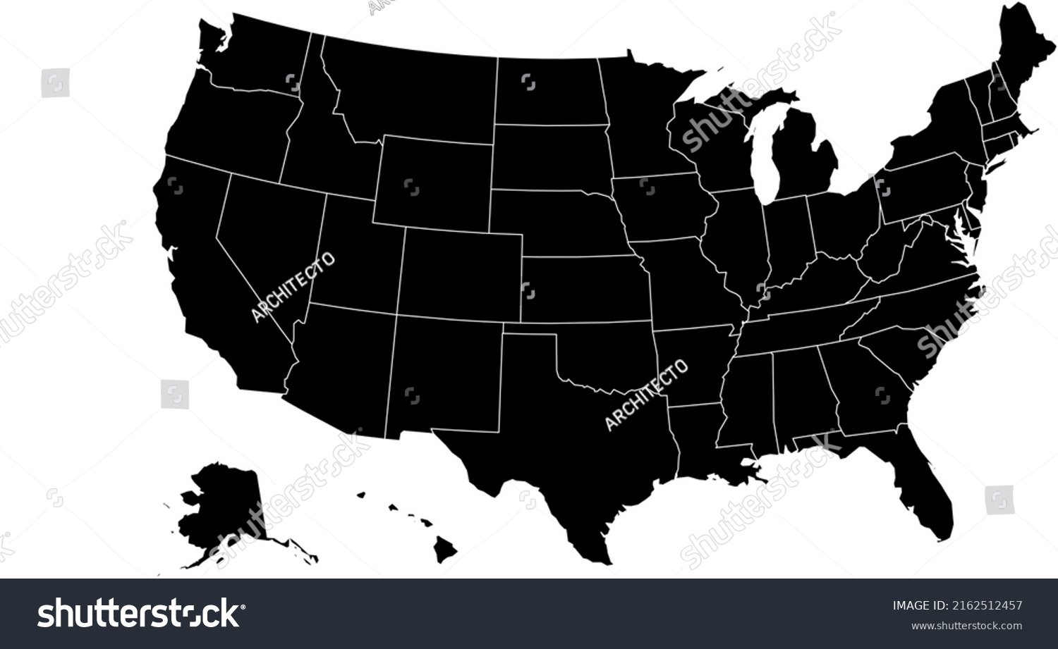 Modern Usa Map Isolated Vector Illustration Stock Vector (Royalty Free ...
