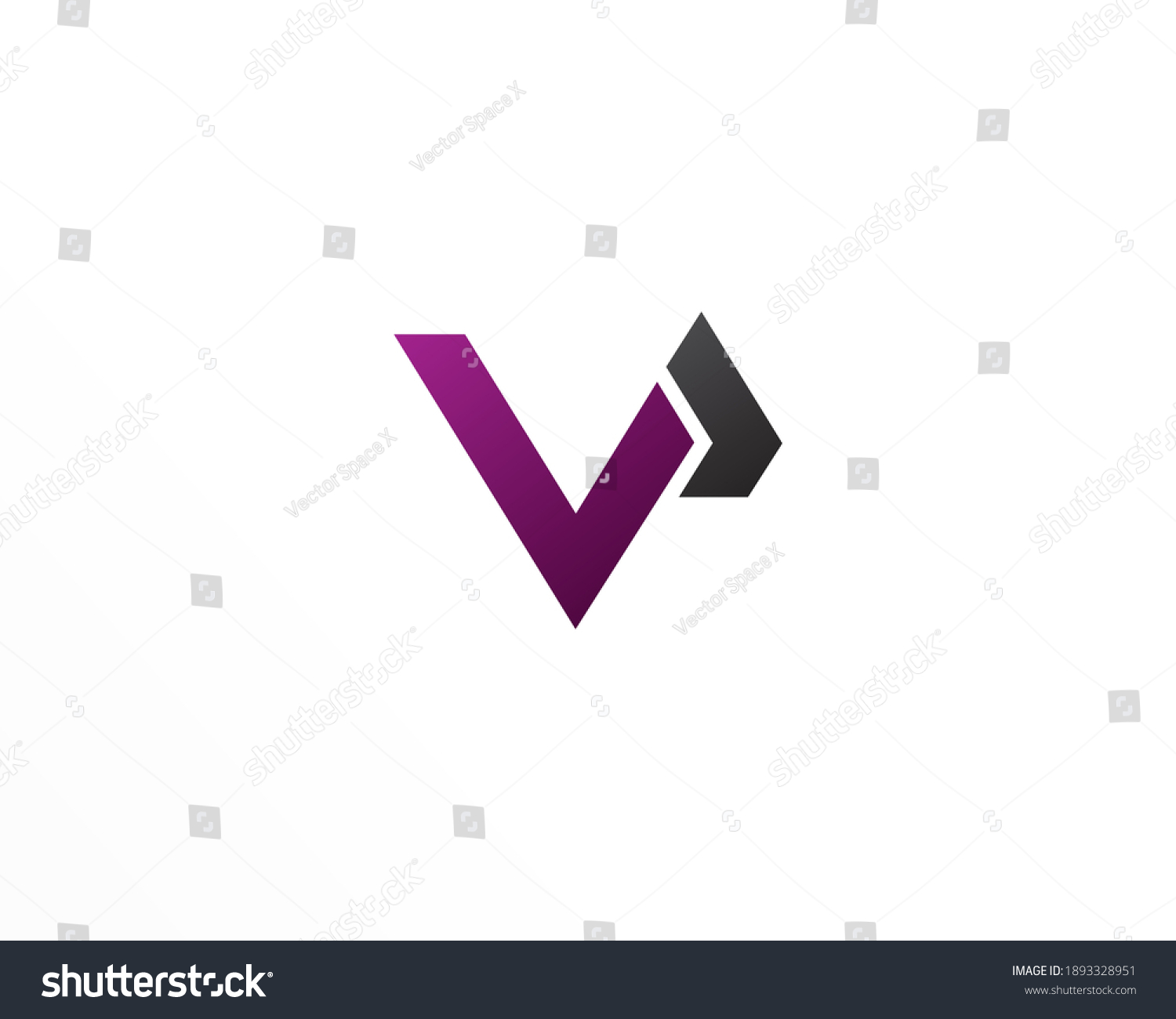 Modern V Shape Logo Design Identity Stock Vector (Royalty Free) 1893328951