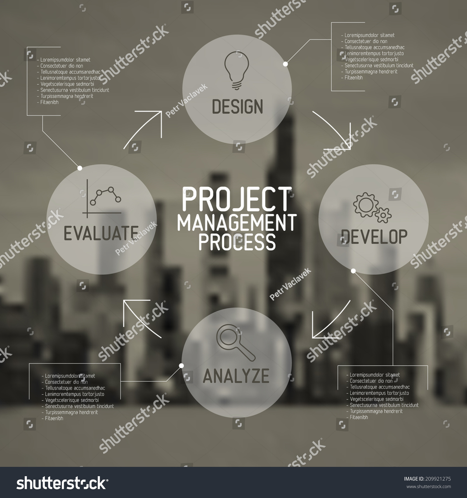 Modern Vector Project Management Process Diagram Stock Vector (royalty