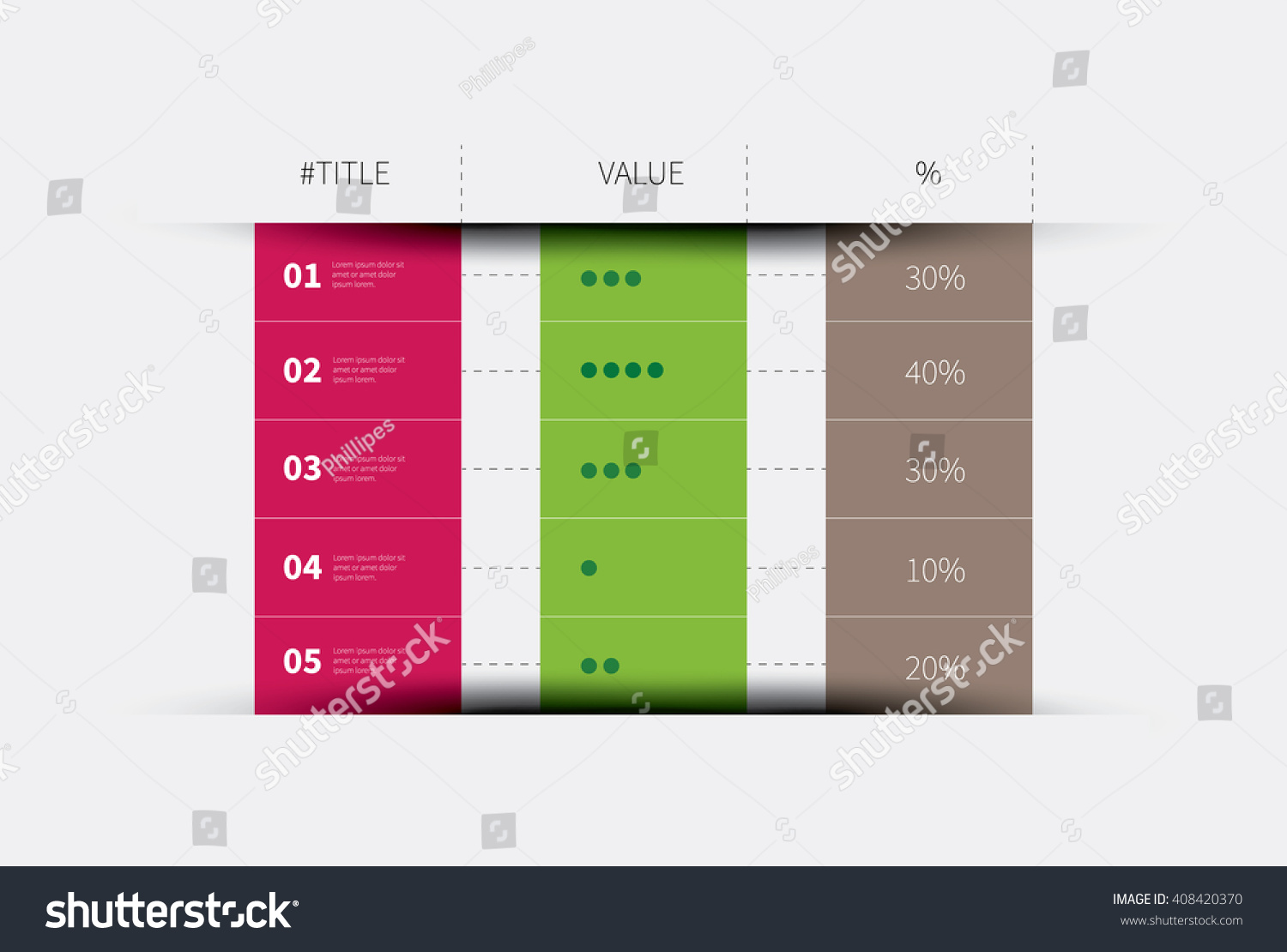 Modern Vector Summary Table Rows Columns Stock Vector 408420370 ...