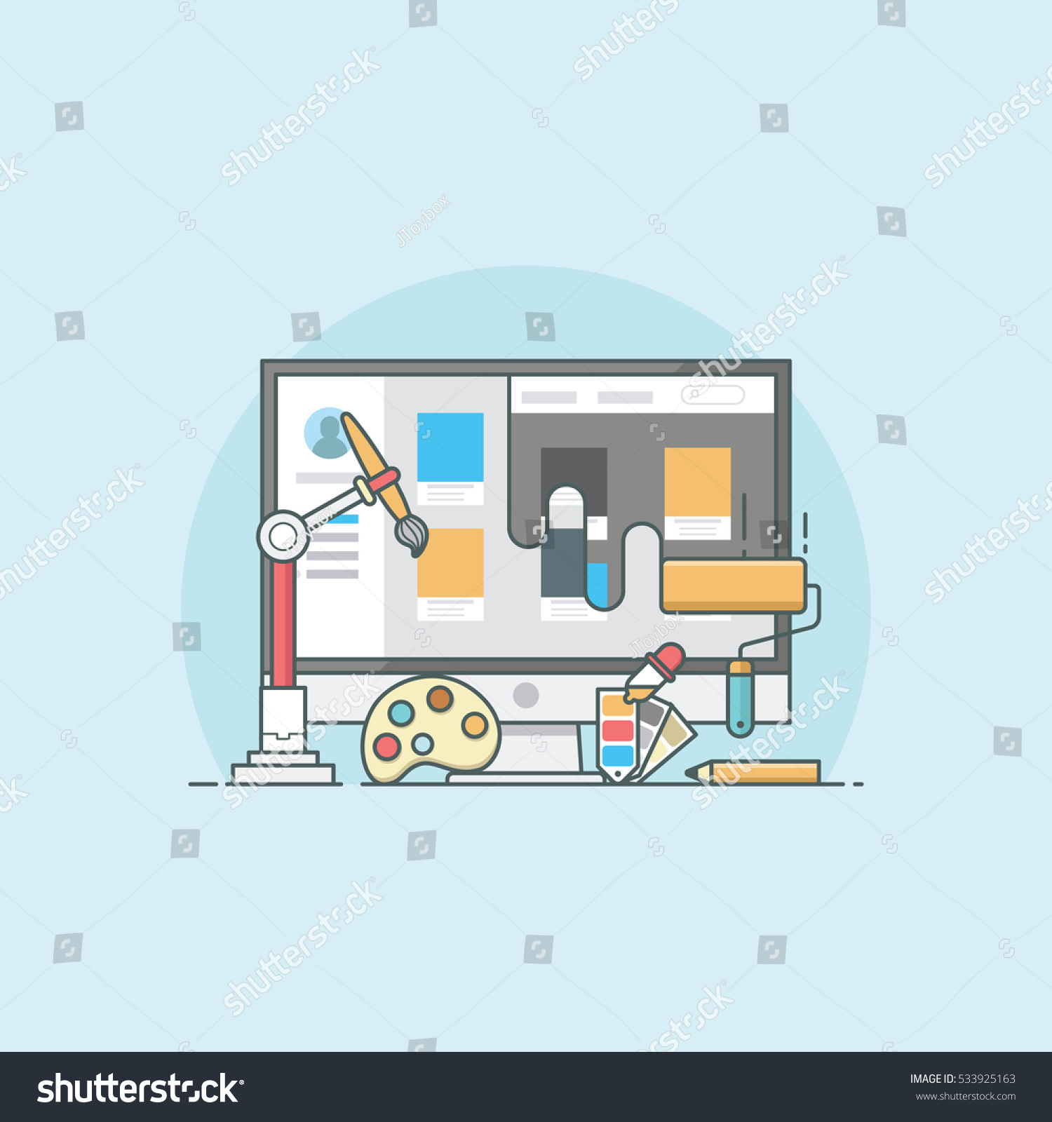 Modern Web Redesign Web Design Under Stock Vector (Royalty Free ...