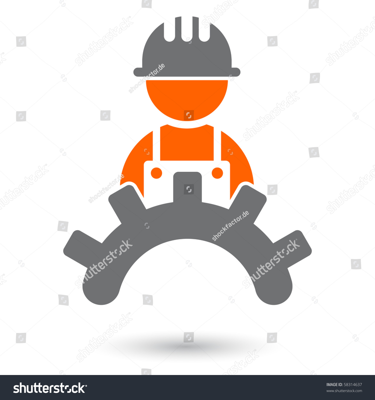 Modern Worker Sign Stock Vector 58314637 : Shutterstock