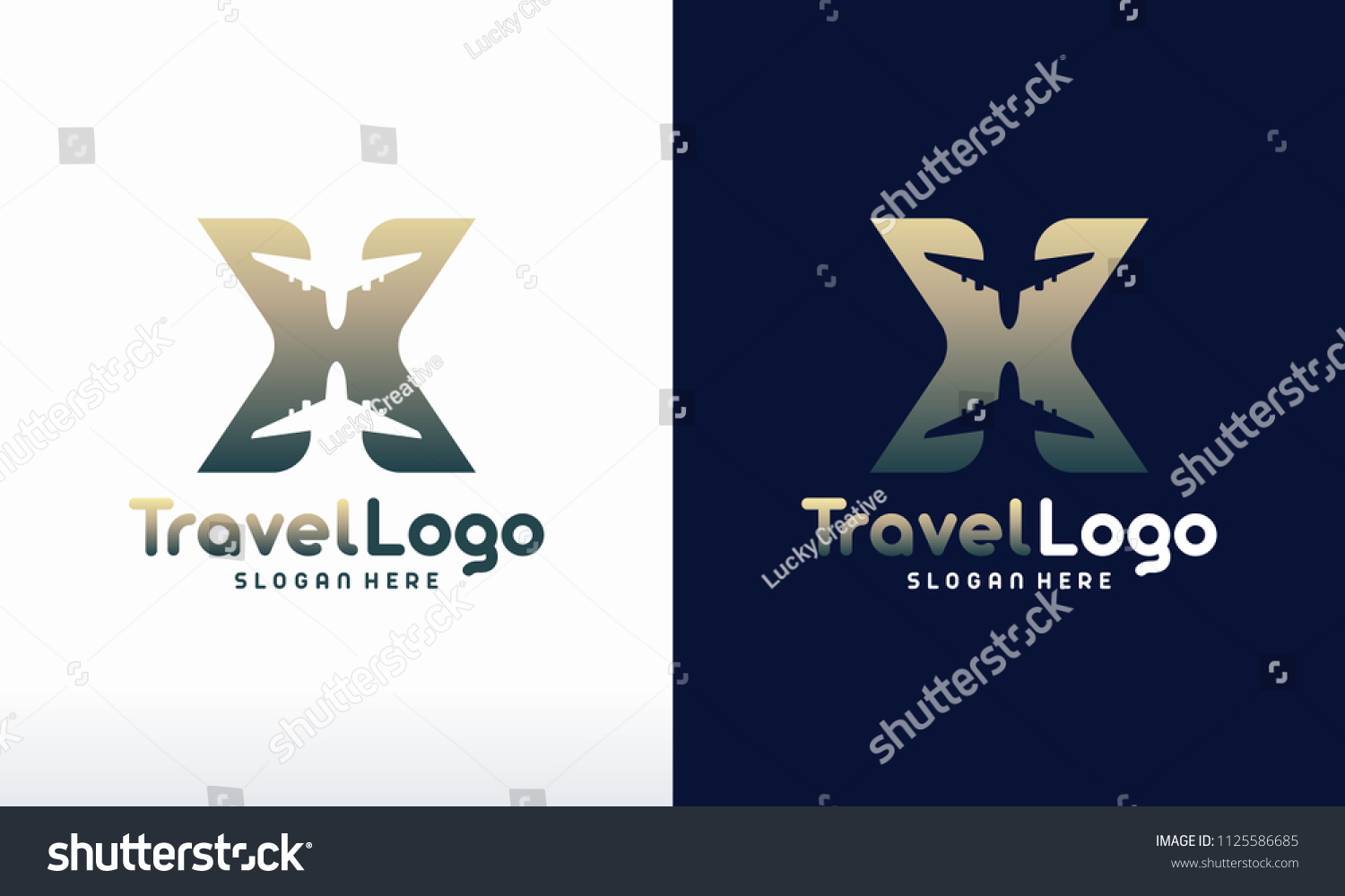 Modern X Initial Travel Logo Designs Stock Vector (Royalty Free ...