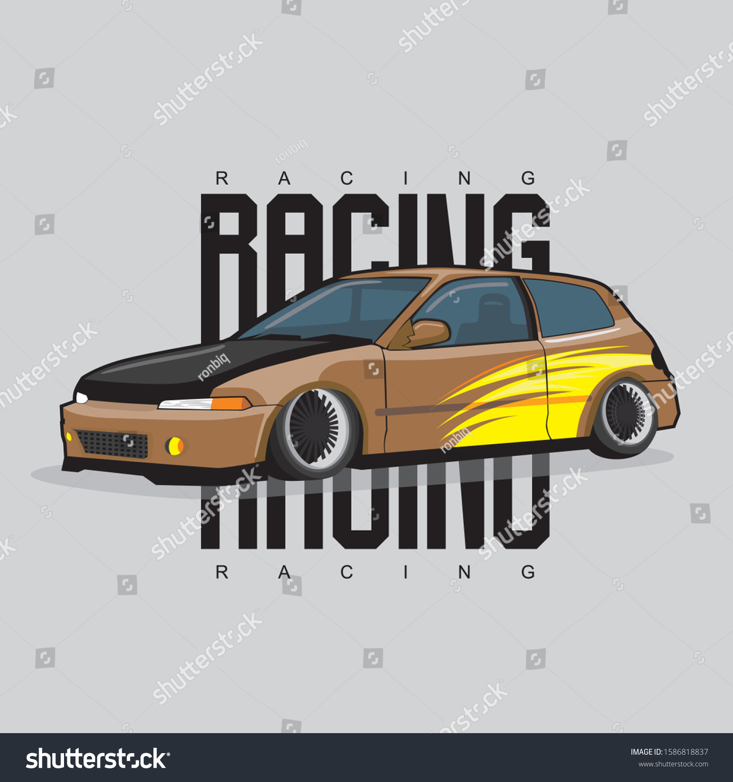 Modified Car Illustration Vector Design Stock Vector (Royalty Free ...