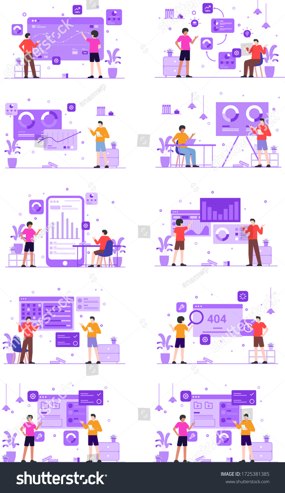 Modular Illustration Kit Data Anlysis Stock Vector (Royalty Free ...