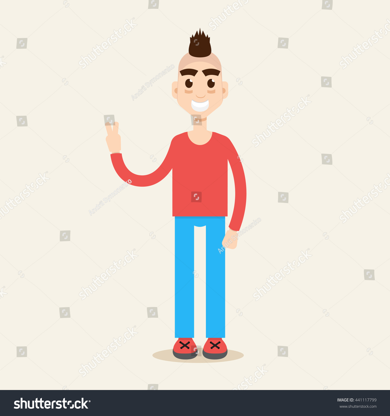 Mohawk Hairstyle Character Stock Vector (Royalty Free) 441117799 ...