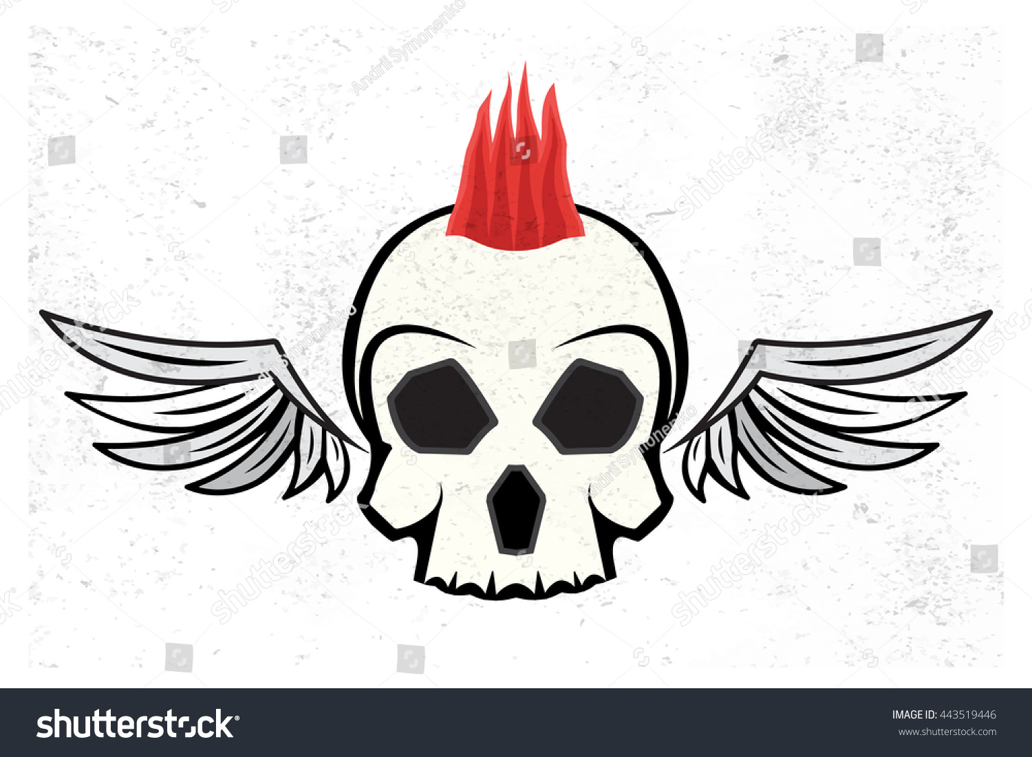 Mohawk Skull Hairstyle Stock Vector (Royalty Free) 443519446