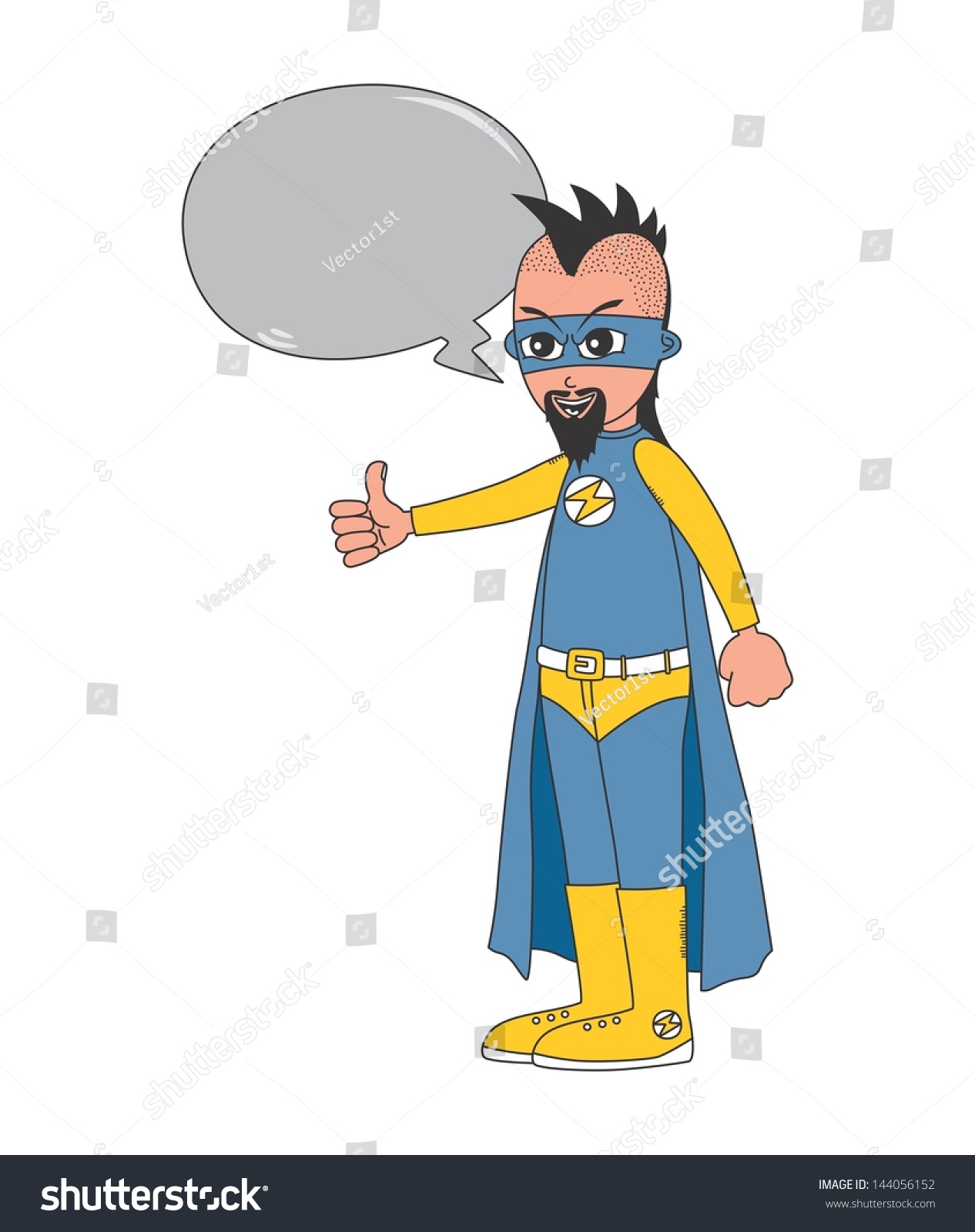 Mohawk Super Guy Cartoon Stock Vector (Royalty Free) 144056152