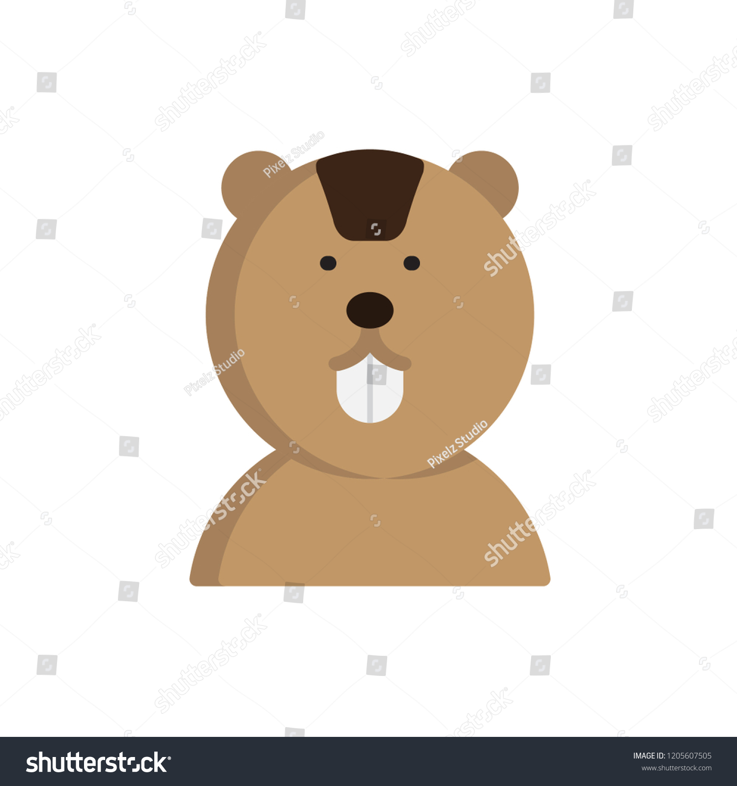 Mole Icon Vector Animals Flat Icon Stock Vector (Royalty Free) 1205607505
