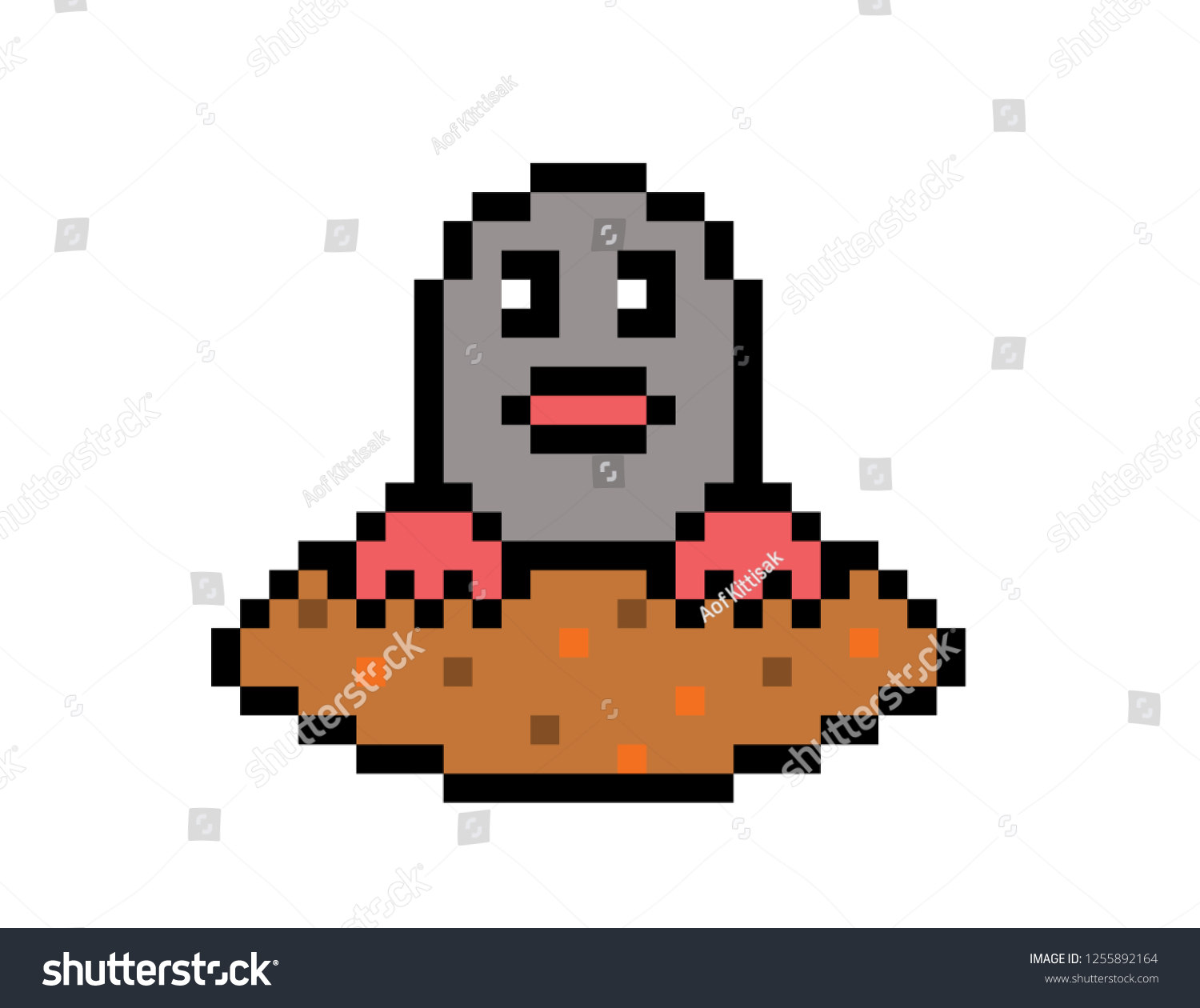 Vektor Stok Mole Pixel Art (Tanpa Royalti) 1255892164 | Shutterstock