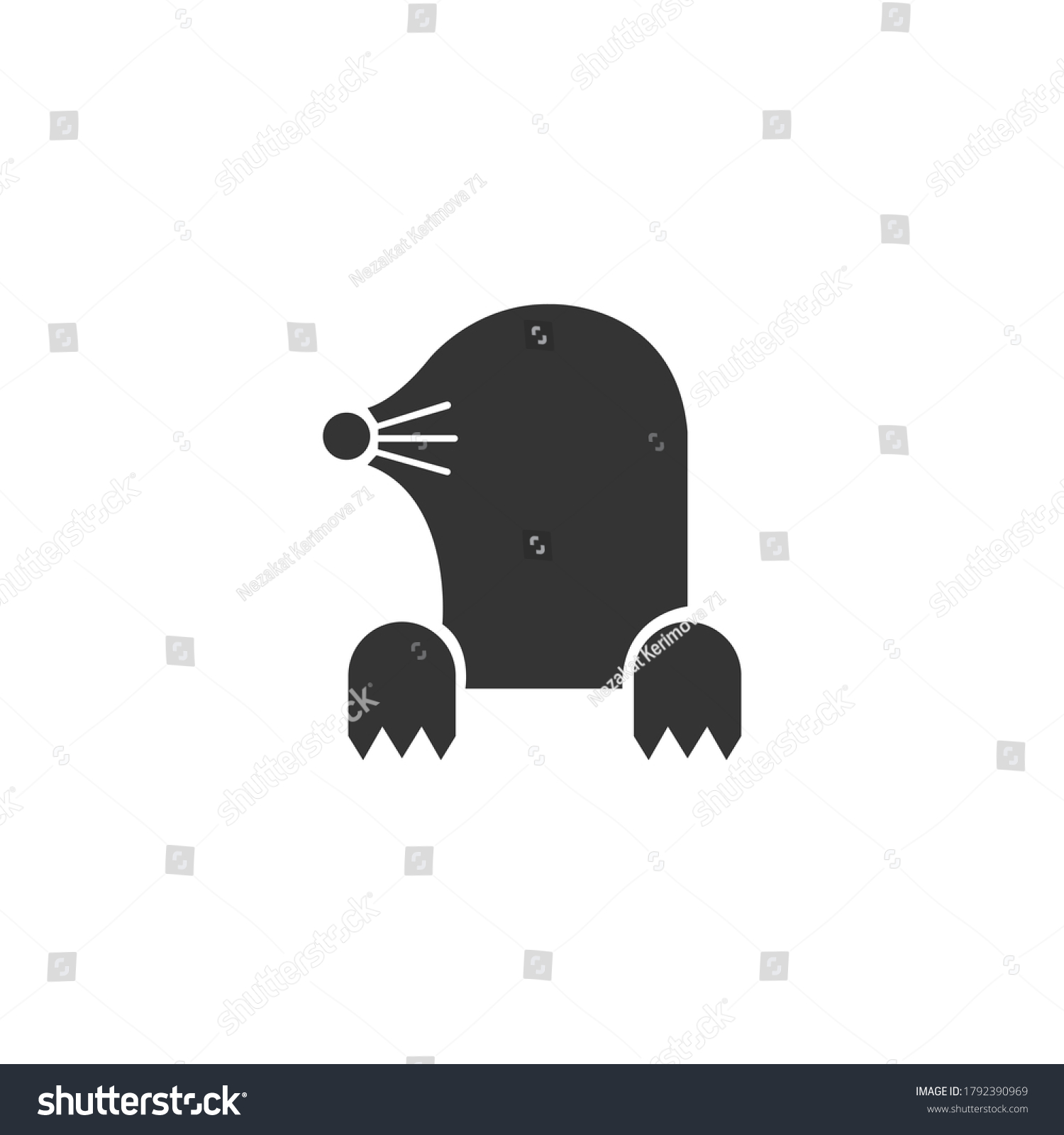 Mole Silhouette Vector On White Background: เวกเตอร์สต็อก (ปลอดค่า ...