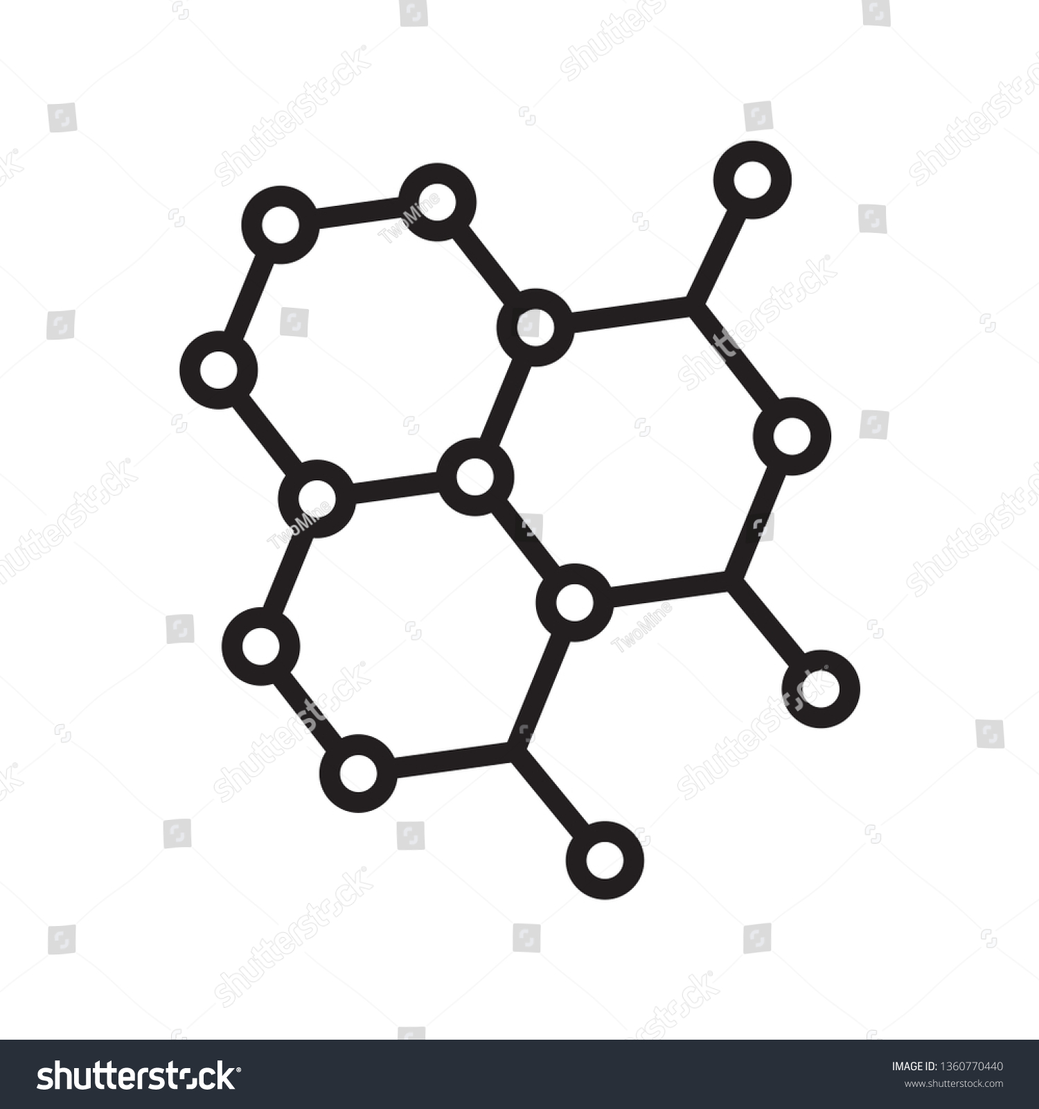 Molecul Icon Design Template Stock Vector (Royalty Free) 1360770440