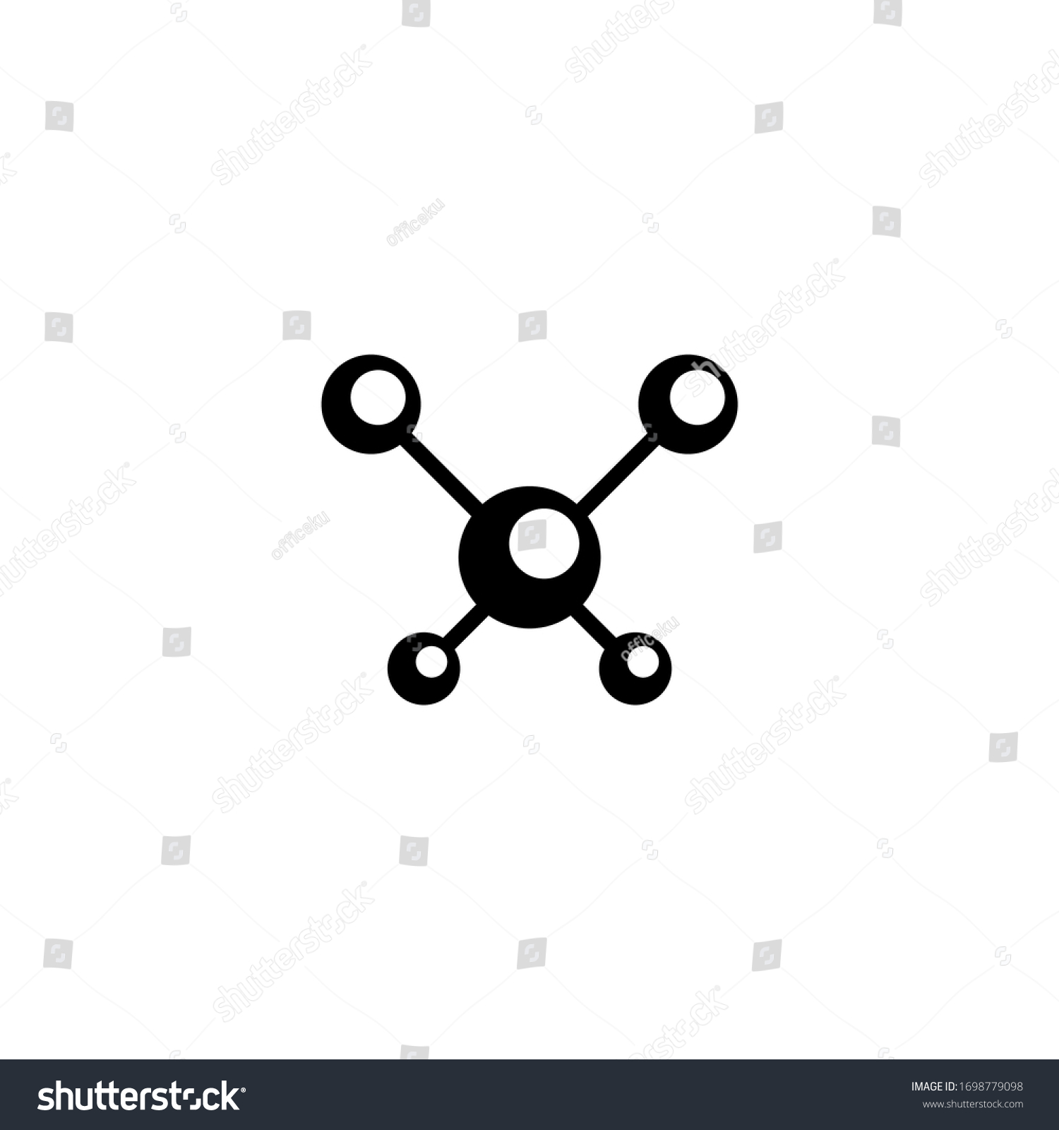 Molecular Bond Vector Icon Black Solid Stock Vector (Royalty Free ...