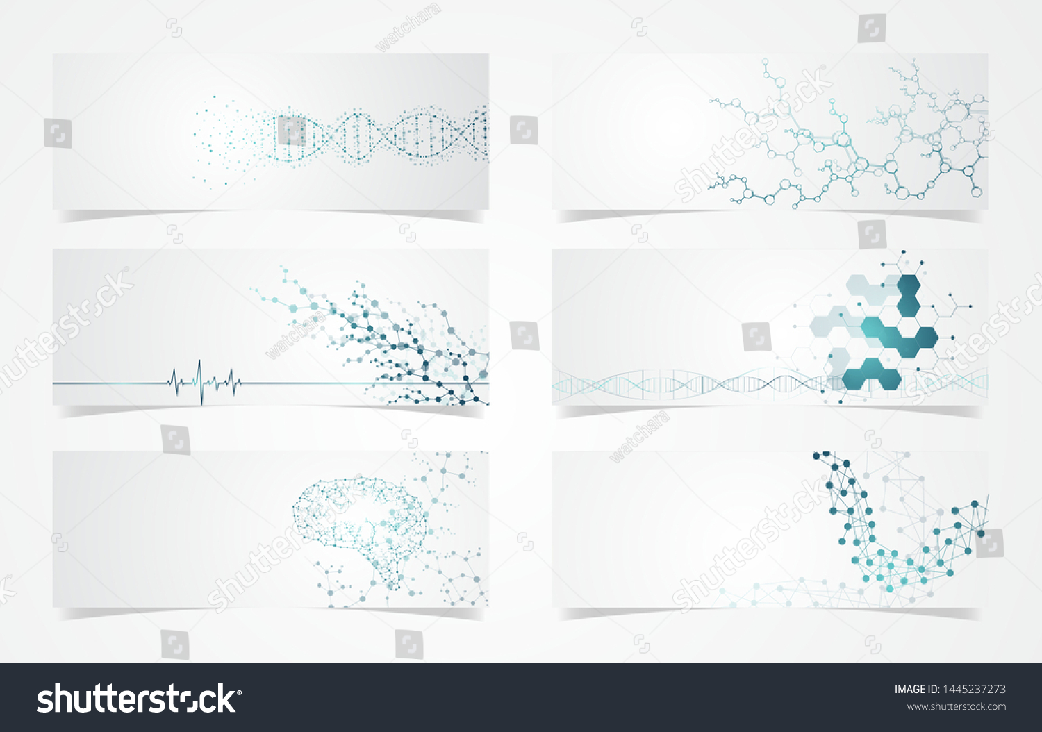 Molecular Dna Set On Paper Structure 스톡 벡터(로열티 프리) 1445237273 ...