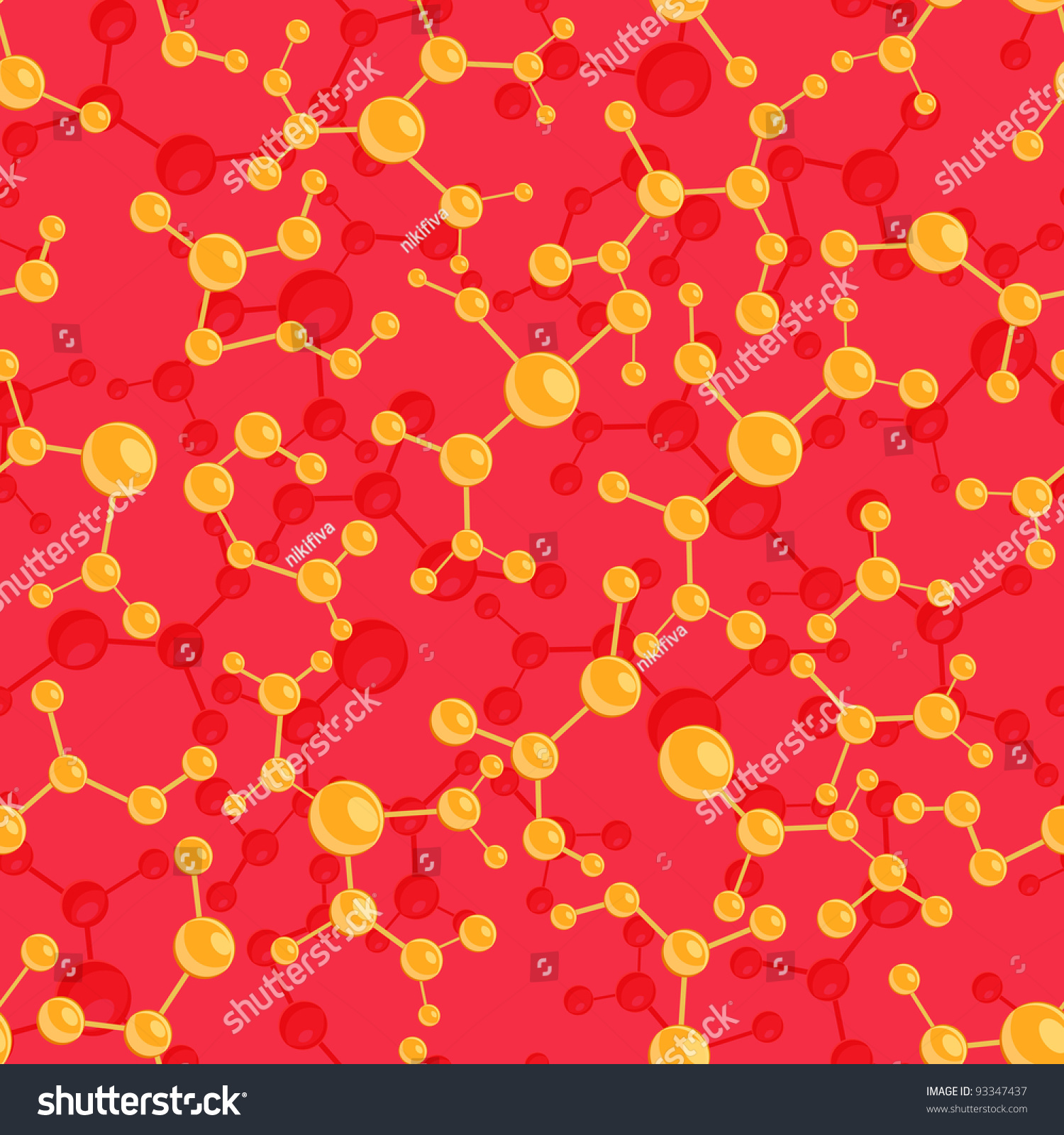 Molecular Seamless Pattern Yellow Molecule Structure Stock Vector ...