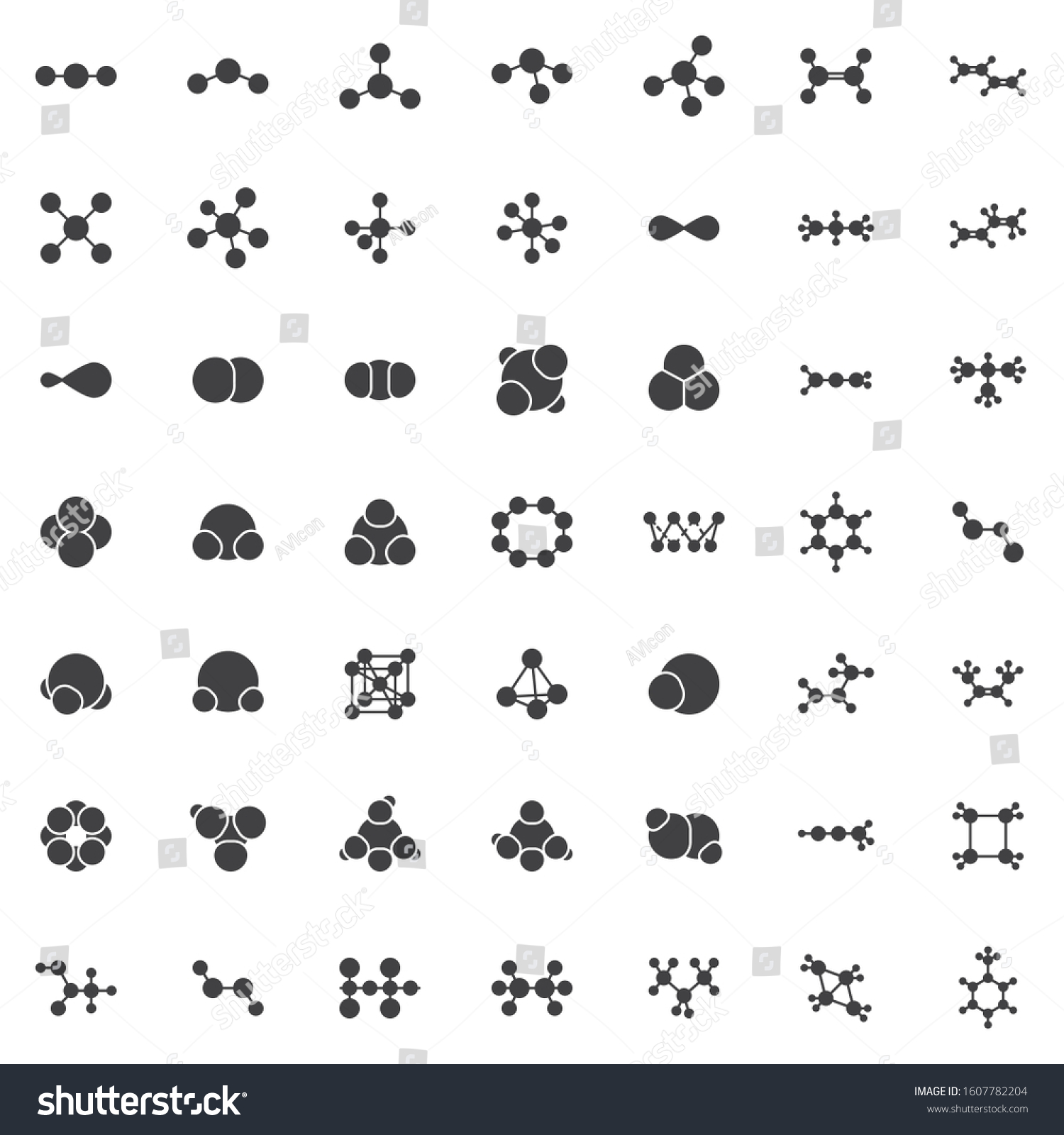 Molecular Structure Vector Icons Set Molecular Stock Vector (Royalty ...