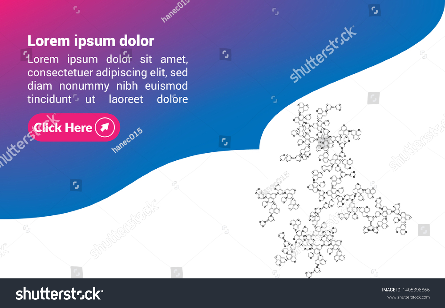Molecule Banner Concept Design Flat Design Stock Vector (Royalty Free ...