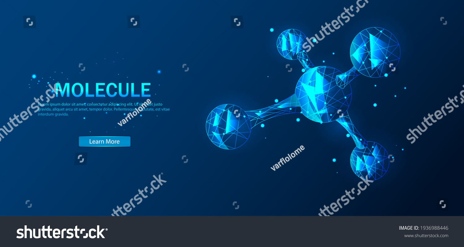Molecule Low Poly Wireframe Digital Vector: เวกเตอร์สต็อก (ปลอดค่า ...