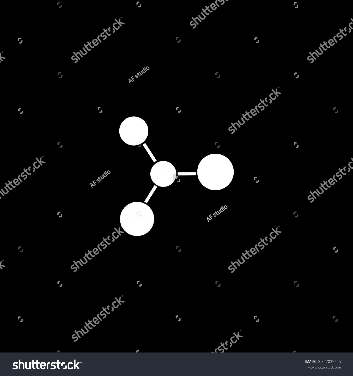 Molecule Simple Flat Icon Black White Stock Vector (Royalty Free ...