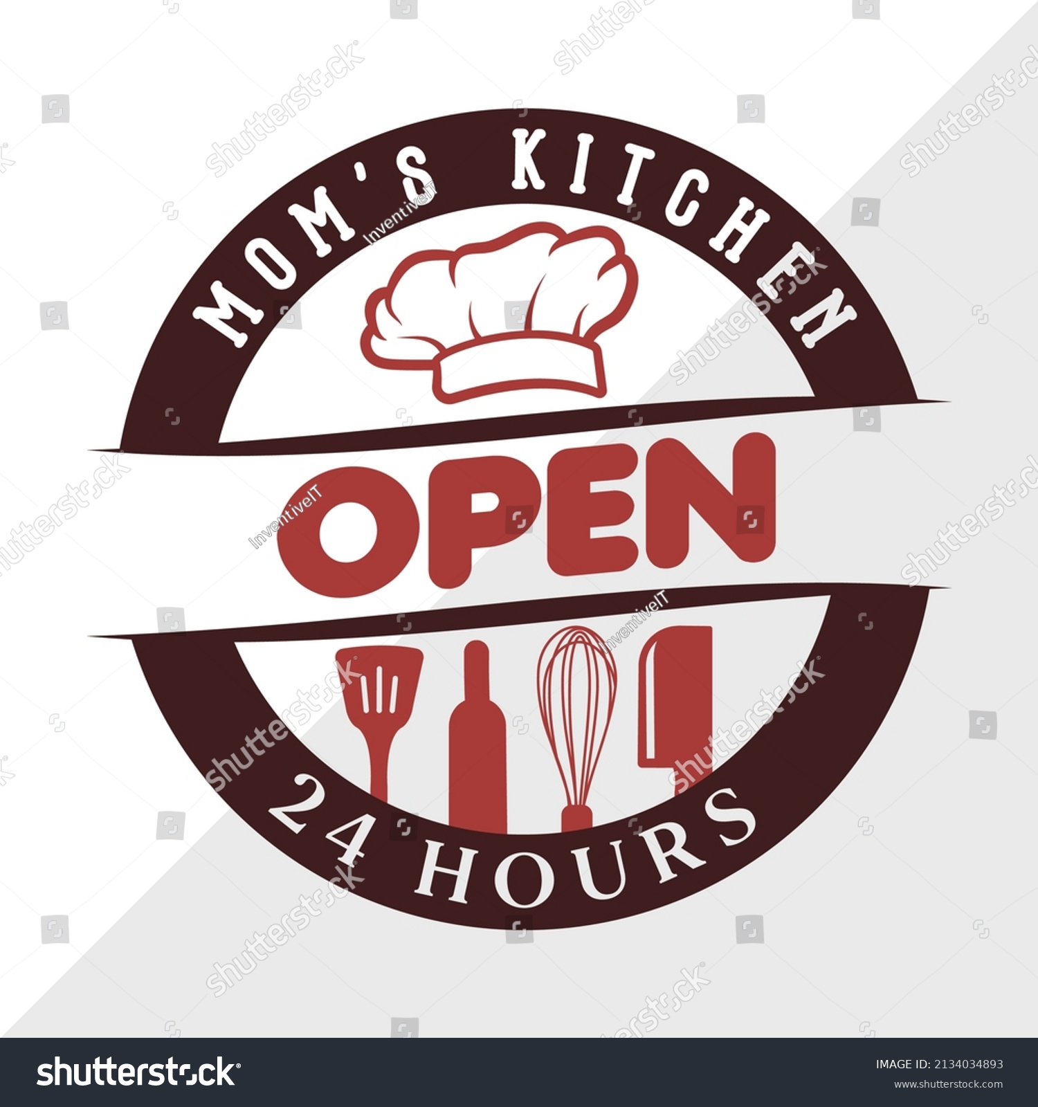 Moms Kitchen Open 24 Hours Printable Stock Vector (Royalty Free ...