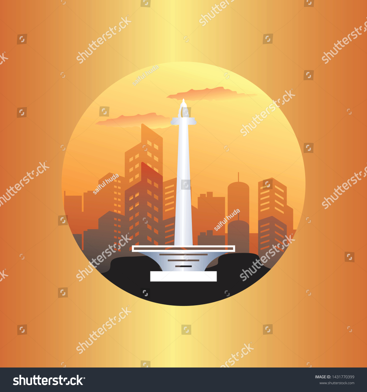 Monas Monument Logo Design Vector Stock Vector (Royalty Free ...