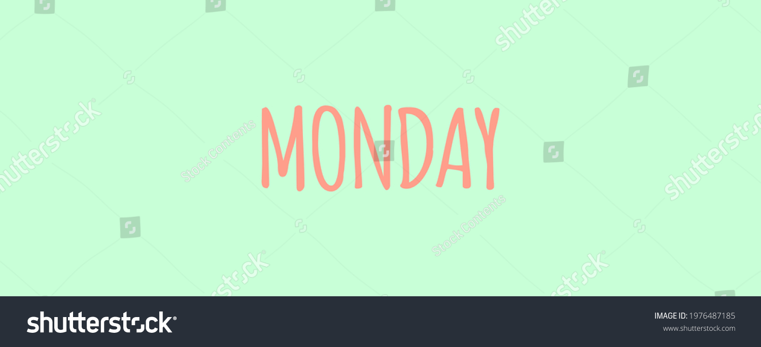 Monday Clean Text Minimal Design Stock Vector (Royalty Free) 1976487185
