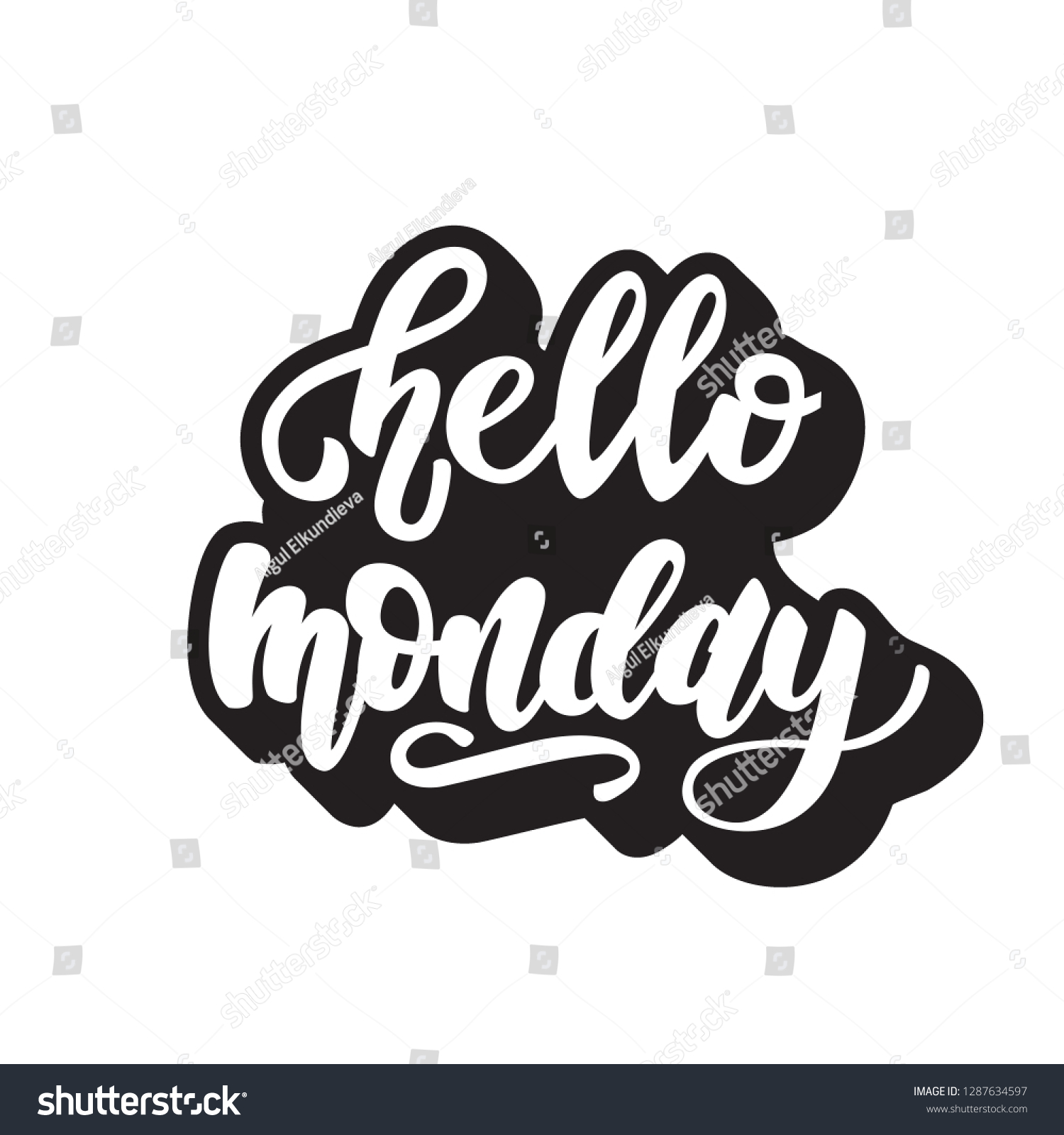 Monday Lettering Design Vector Illustration Stock Vector (Royalty Free ...