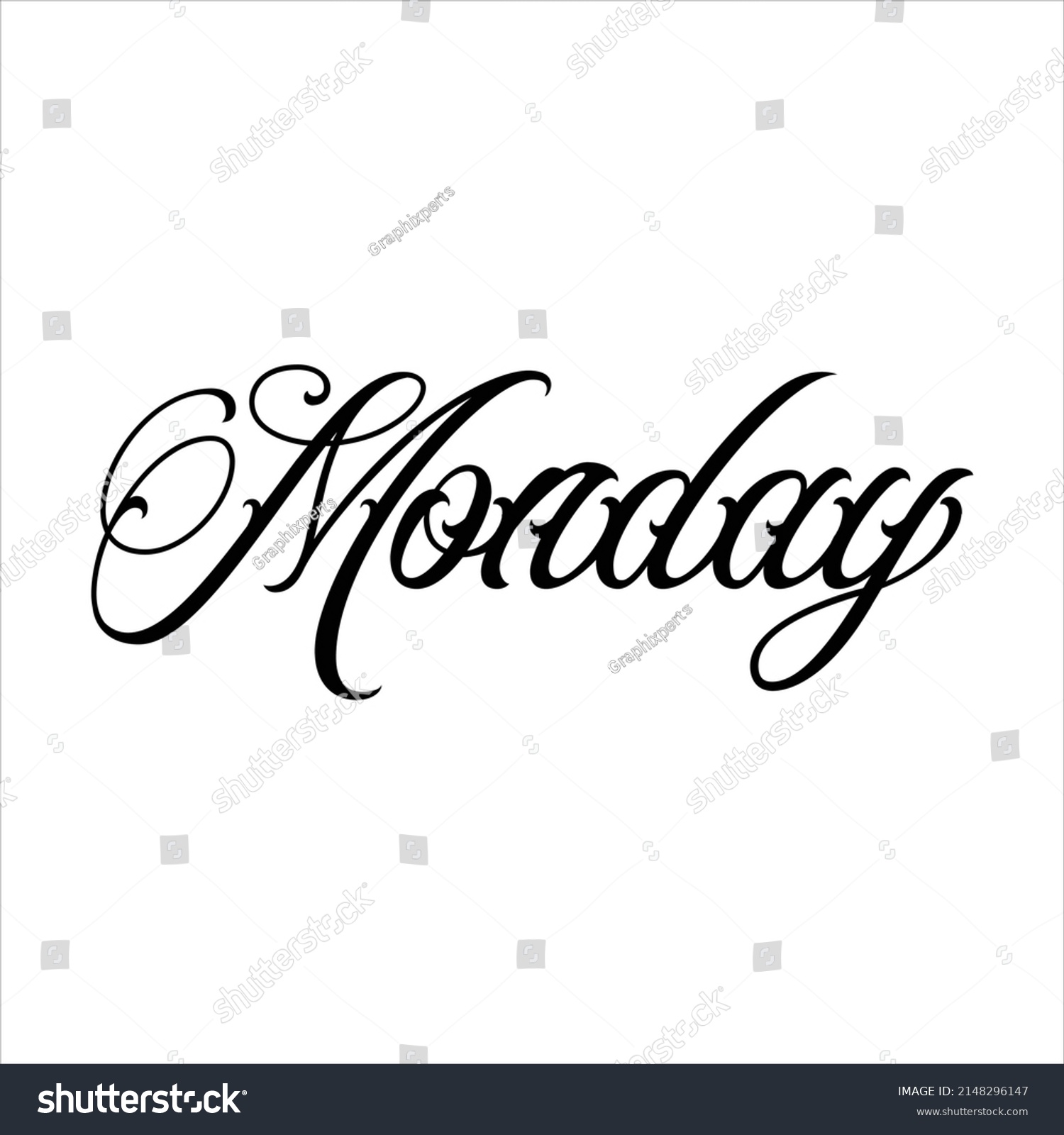 Monday Stylish Font Vector Design Stock Vector (Royalty Free ...