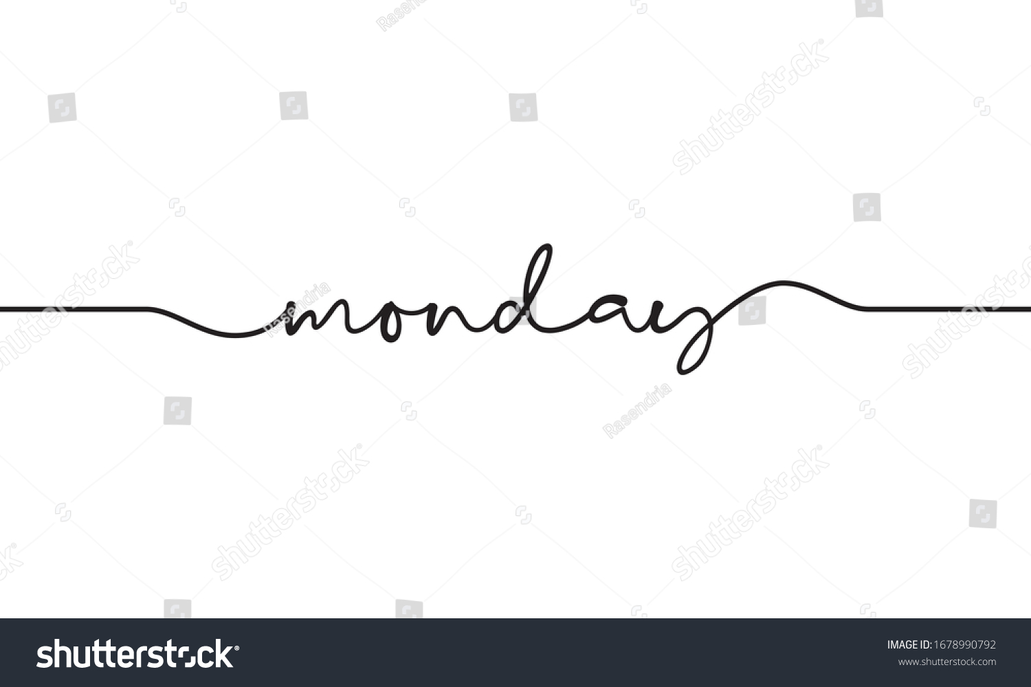 Monday Word Handwritten Design Vector Stock Vector (Royalty Free ...