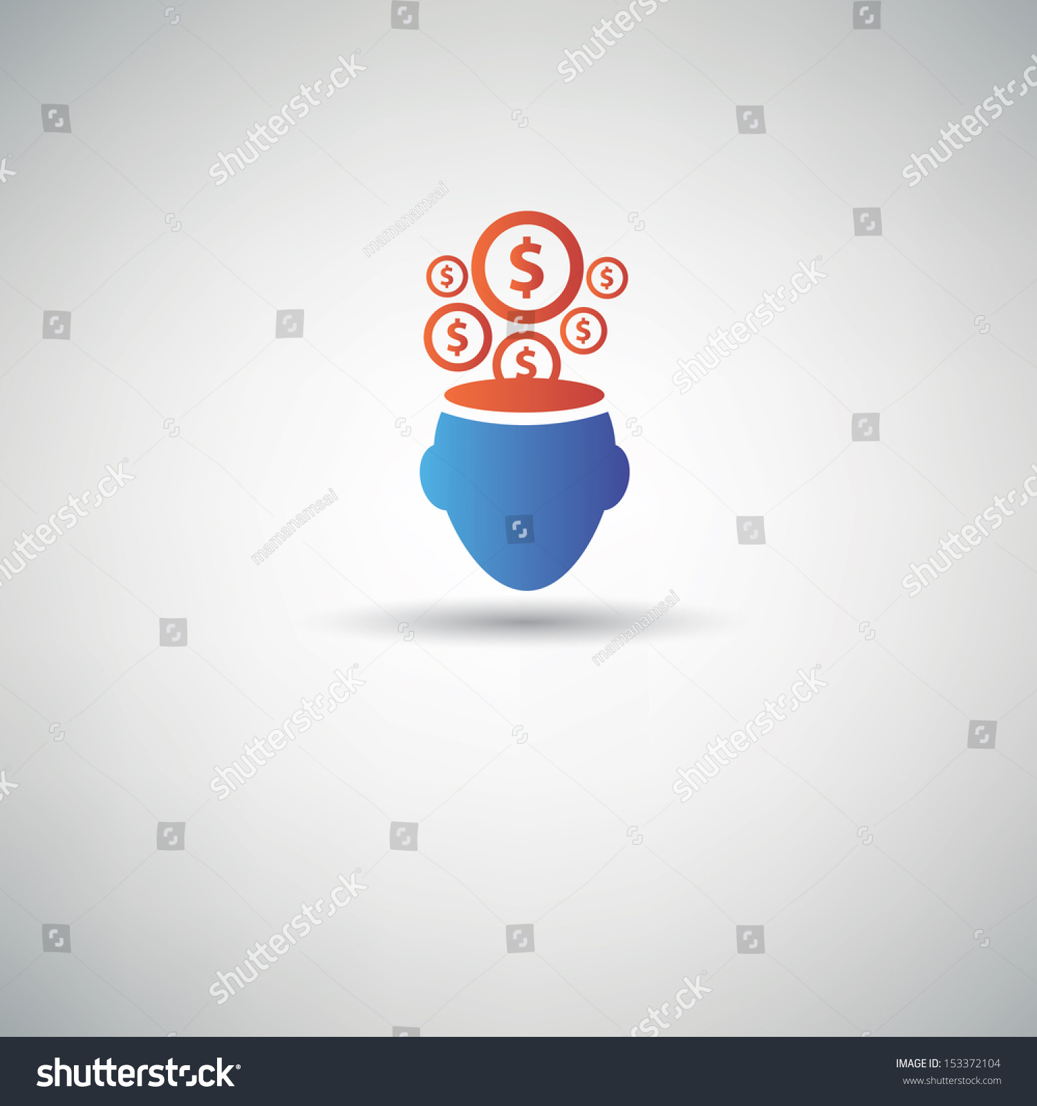 Money Brain Symbolvector Stock Vector (Royalty Free) 153372104 ...