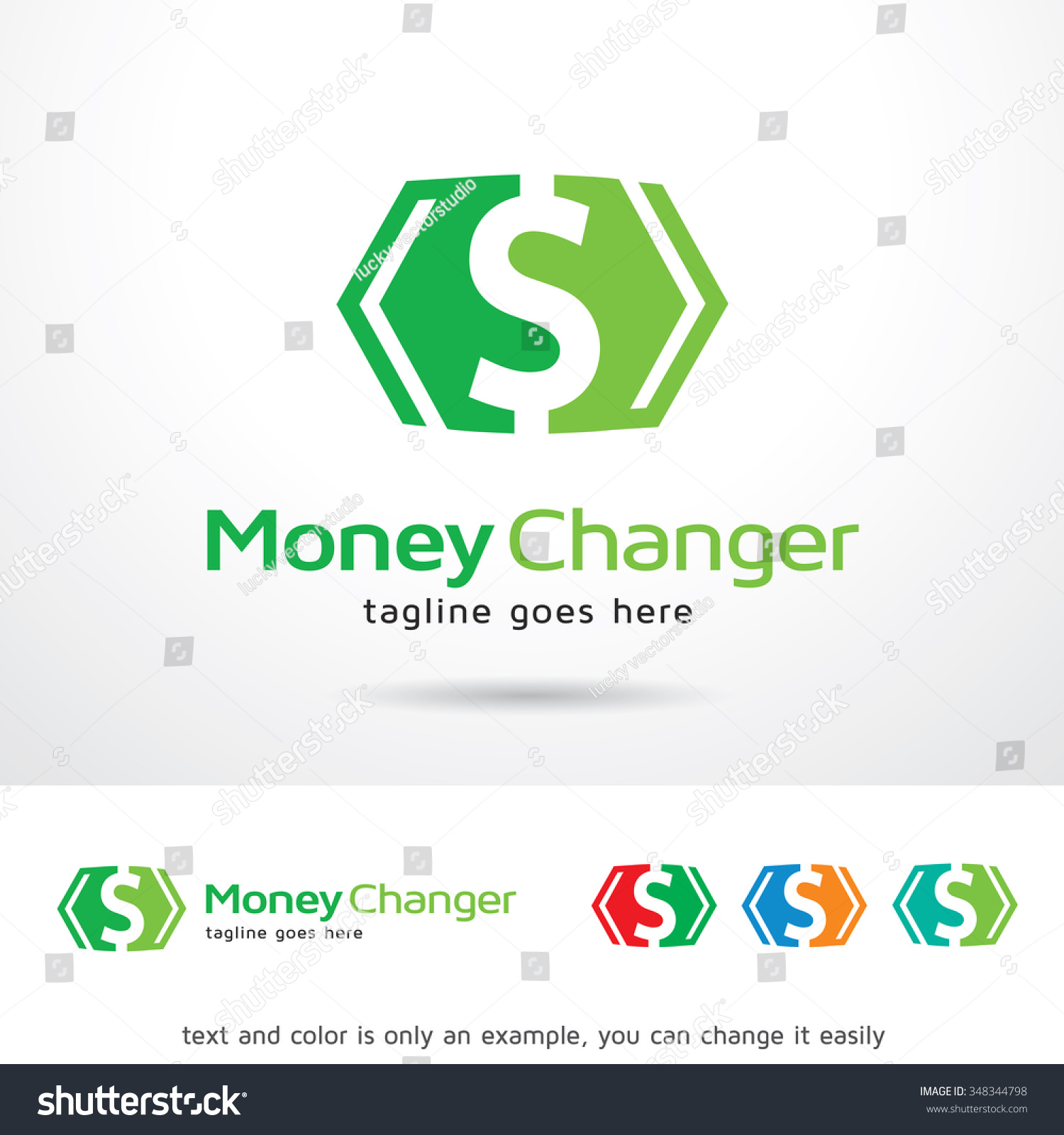 Money Changer Logo Template Design Vector: vector de stock (libre de ...