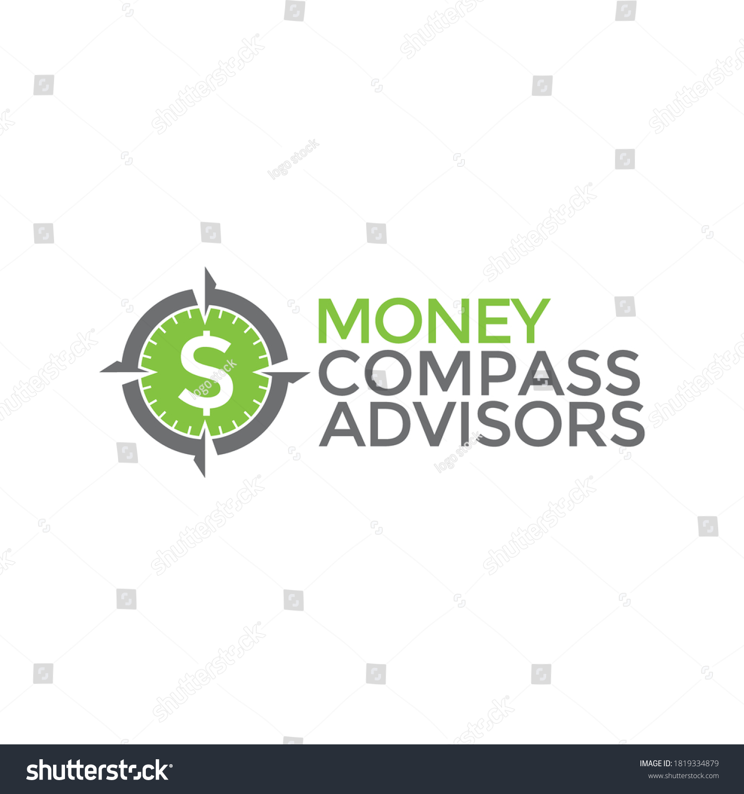 Money Compass Vector Logo Design Stock Vector (Royalty Free) 1819334879