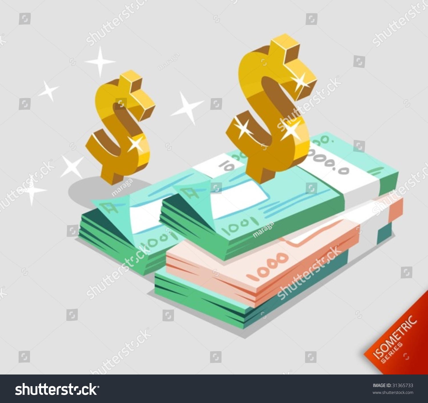 Money Gold Vector Stock Vector (Royalty Free) 31365733