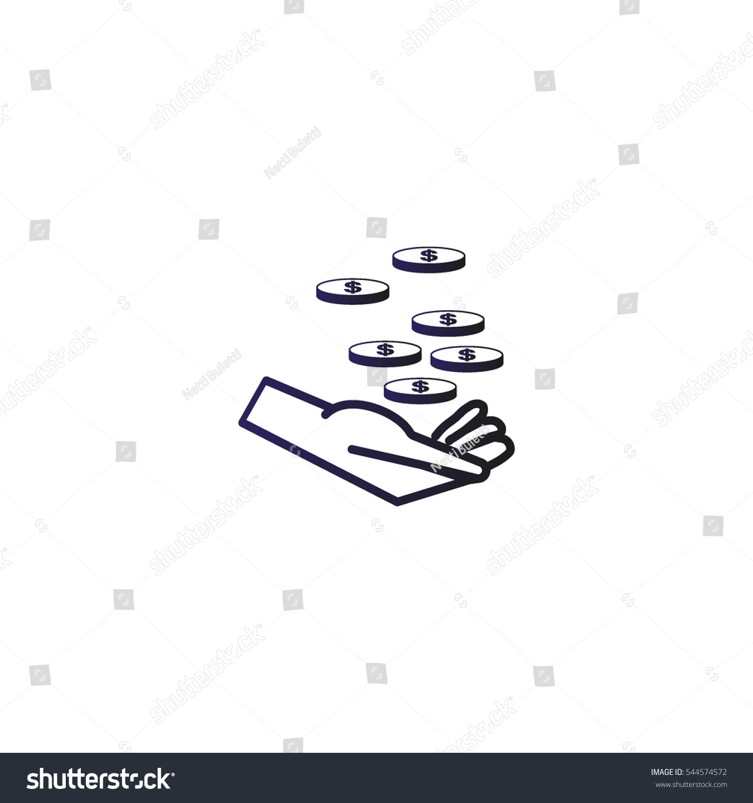 Money Hand Icon Stock Vector (Royalty Free) 544574572 | Shutterstock