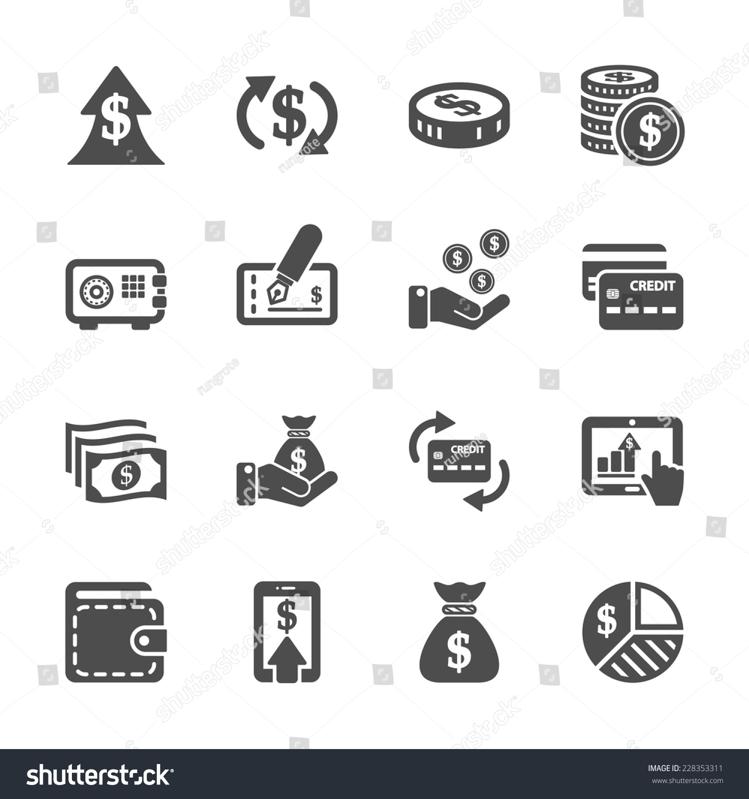 Money Icon Set, Vector Eps10. - 228353311 : Shutterstock