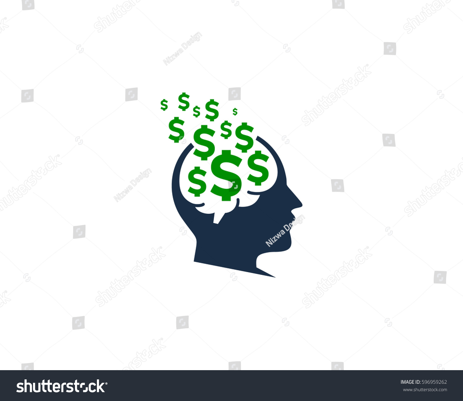 Money Mind Logo Design Element: เวกเตอร์สต็อก (ปลอดค่าลิขสิทธิ์) 596959262