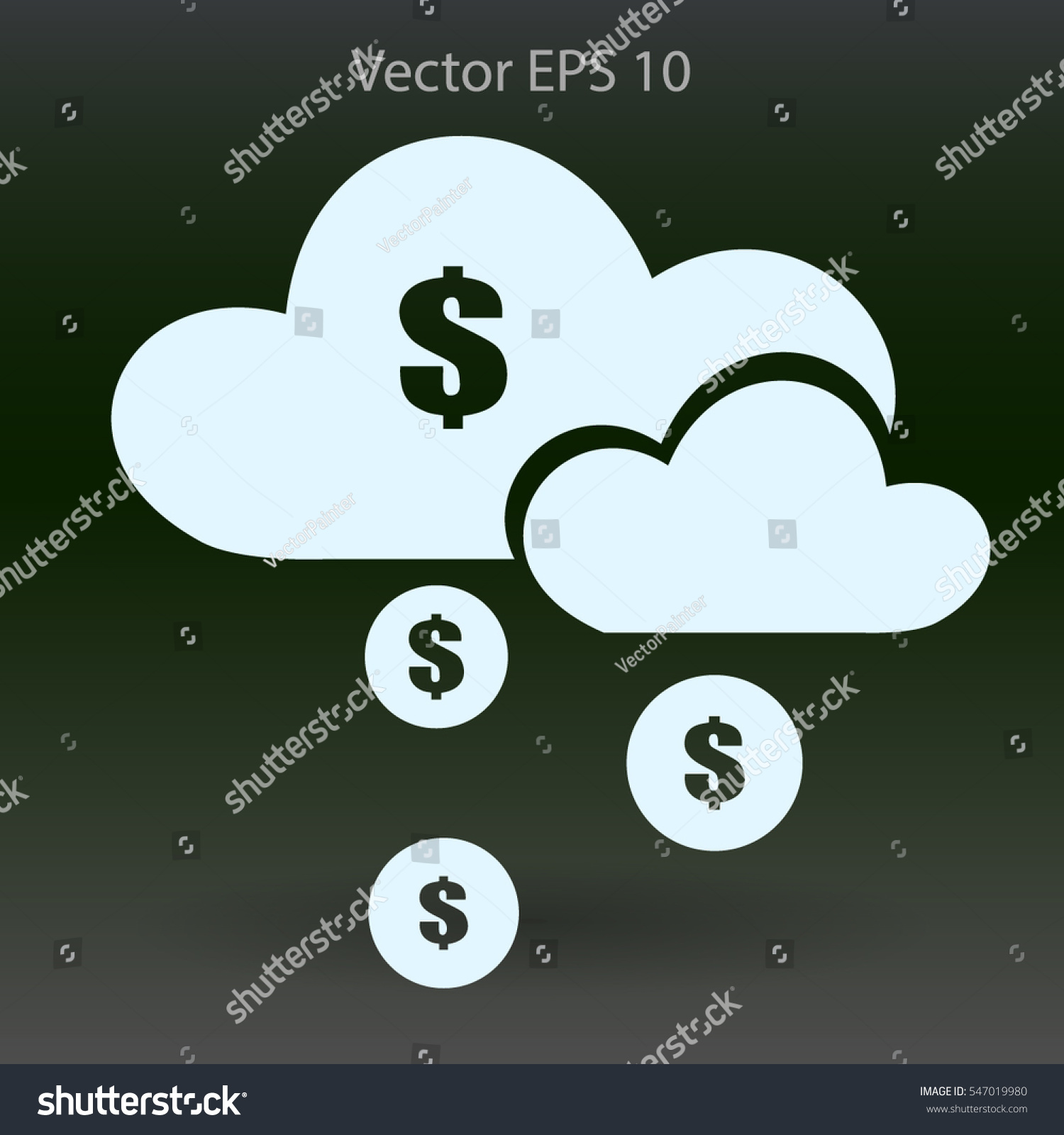 Money Rain Cloud Vector Illustration Stock Vector (Royalty Free ...