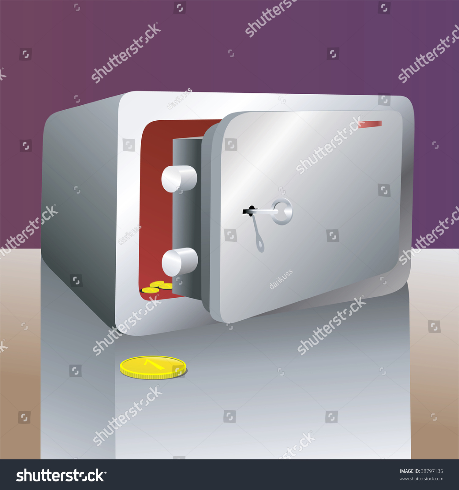 Money Safe Opened Vector Illustration Stock Vector (Royalty Free ...