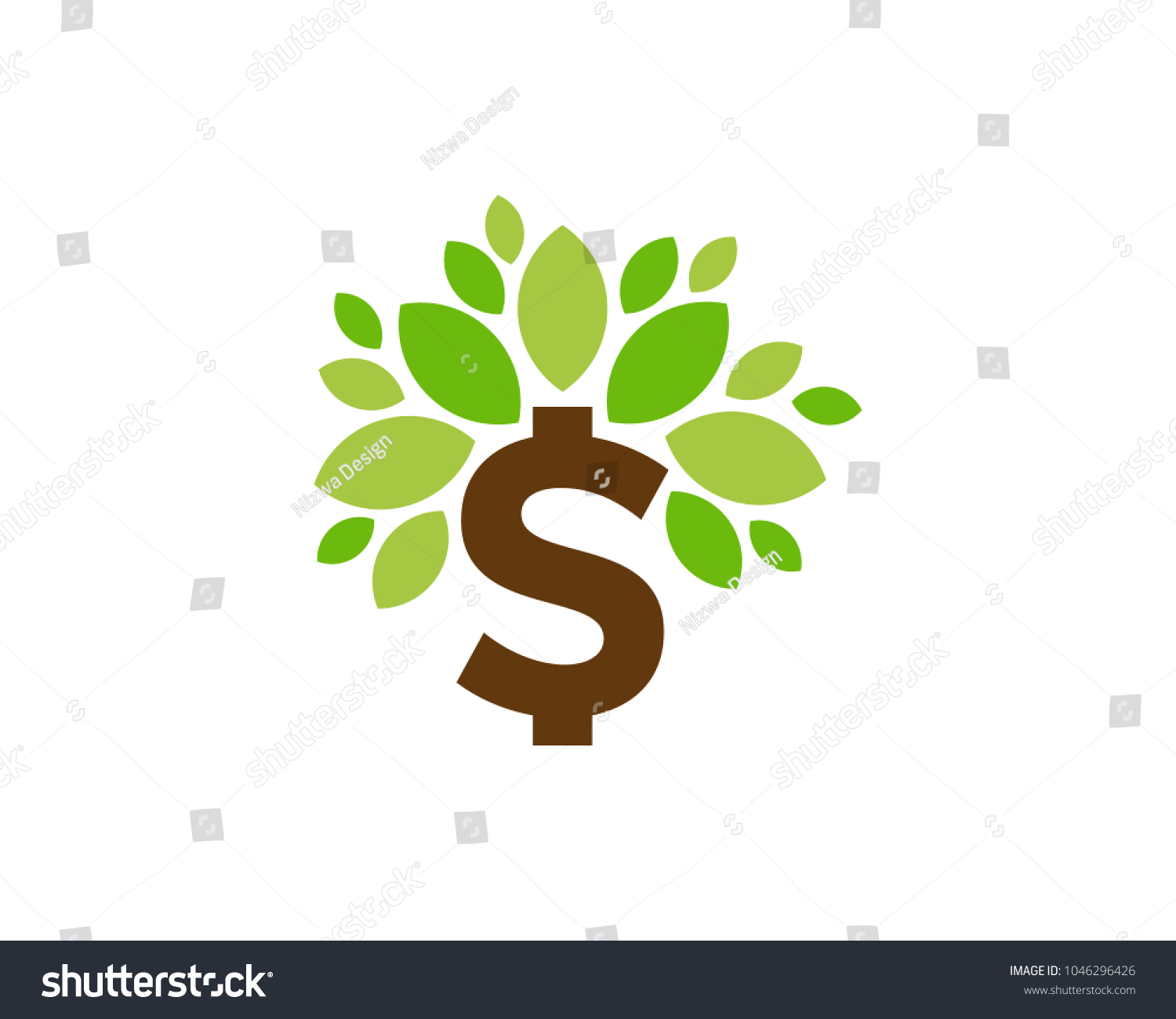 Money Tree Icon Logo Design Element Stock Vector (Royalty Free ...