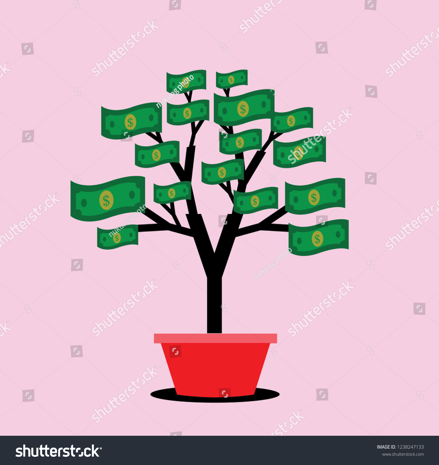 Money Tree Vector Illustration Stock Vector (Royalty Free) 1238247133